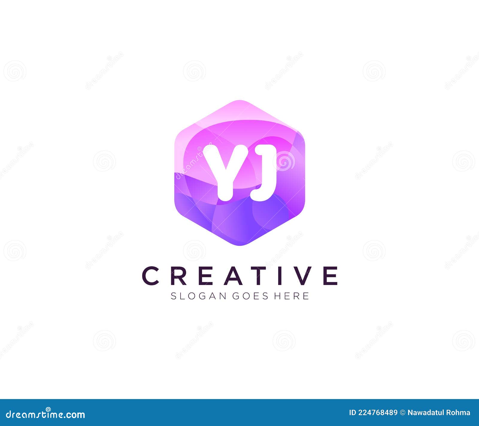 YJ Initial Logo with Colorful Hexagon Modern Business Alphabet Logo ...