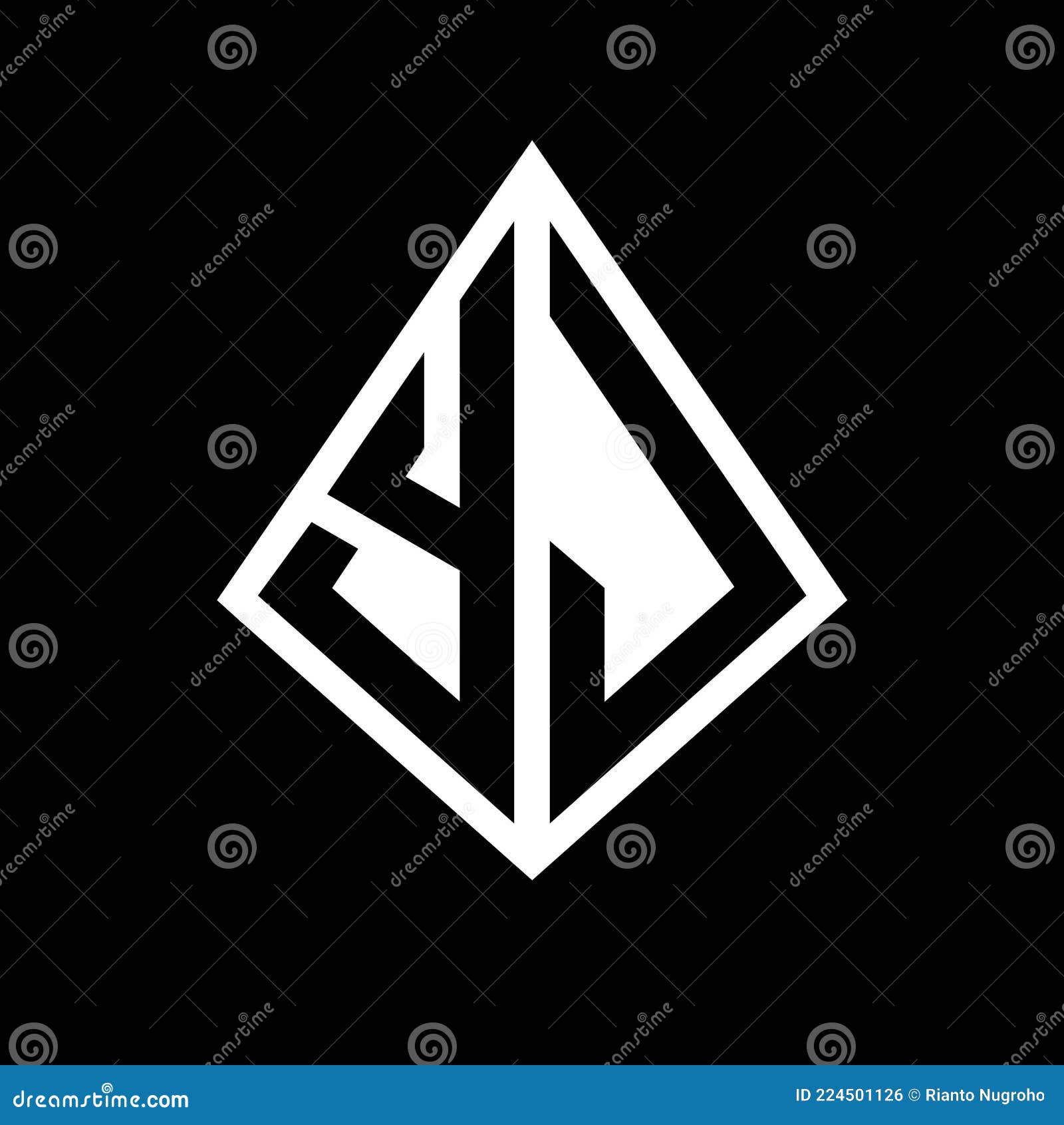 YJ Logo Letters Monogram with Prisma Shape Design Template Stock Vector ...