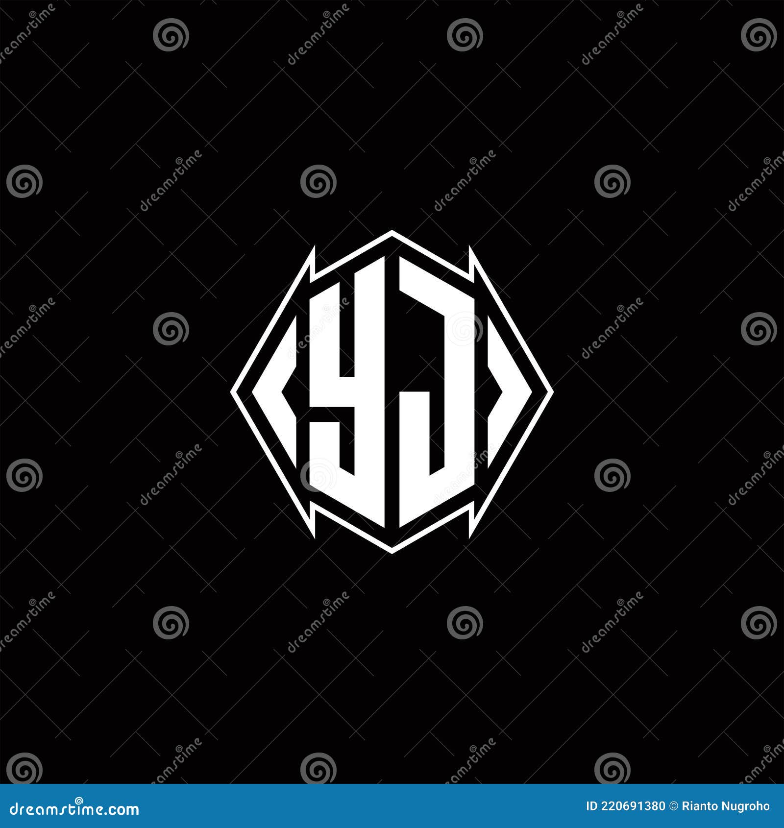 YJ Logo Monogram with Shield Shape Designs Template Stock Vector ...