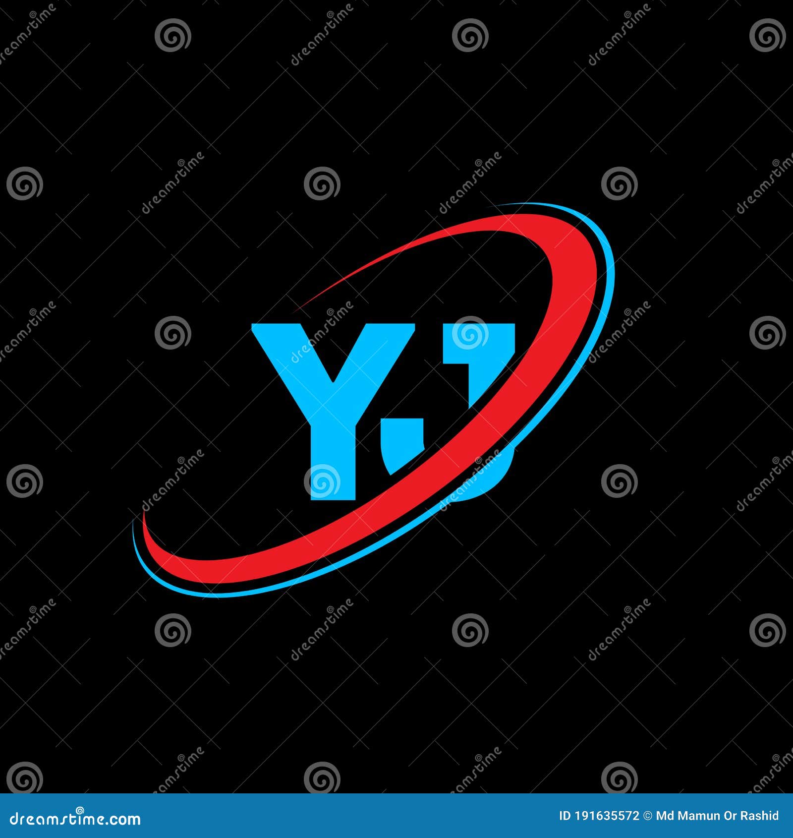 YJ Y J Letter Logo Design. Initial Letter YJ Linked Circle Uppercase ...