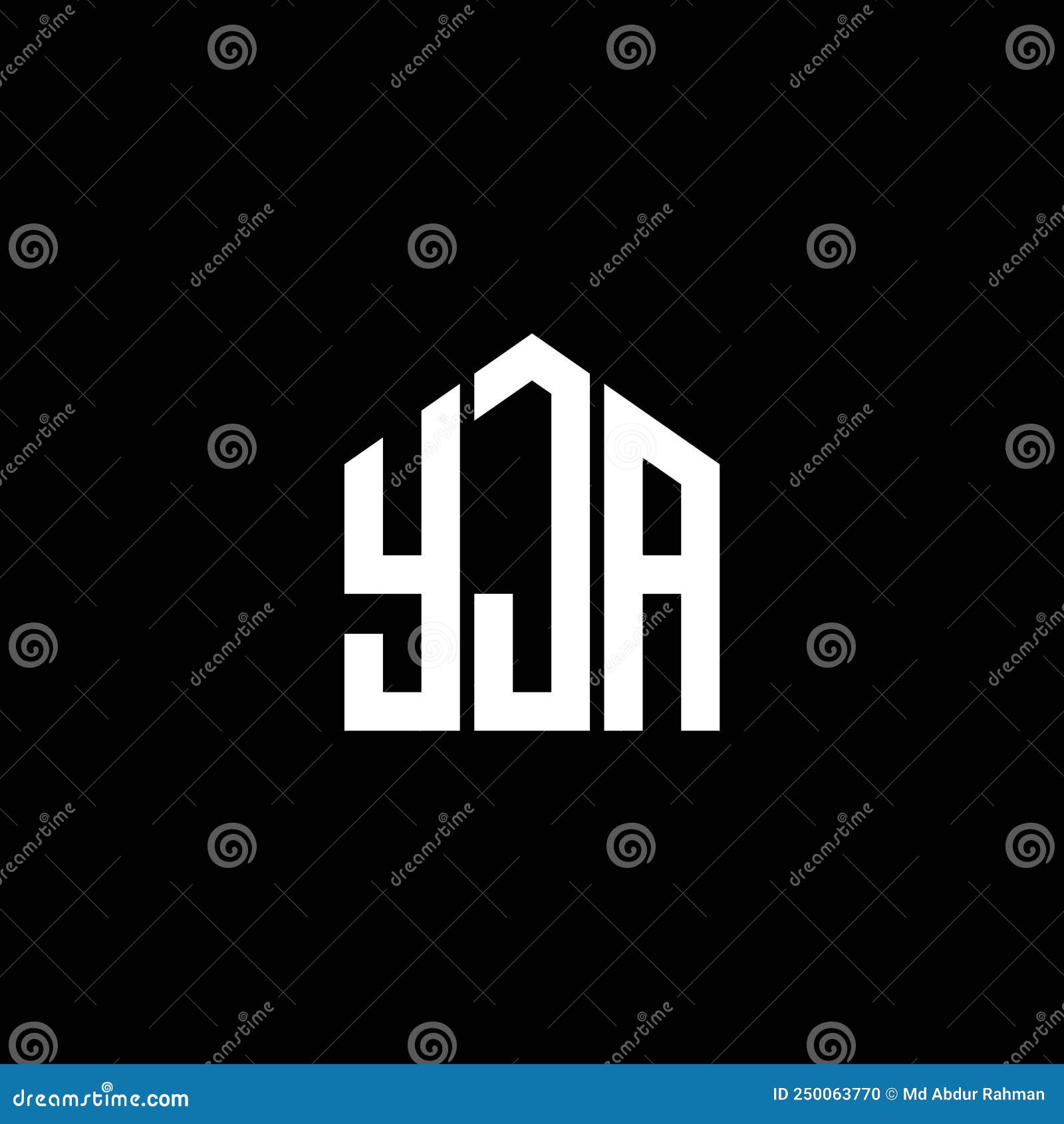 YJA Letter Logo Design on BLACK Background. YJA Creative Initials ...