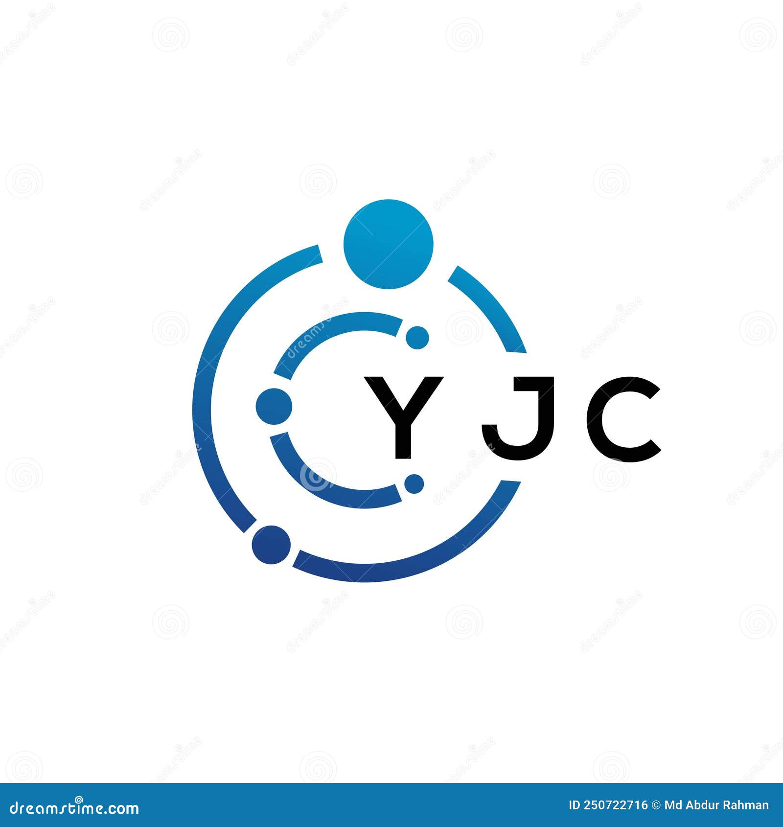 YJC Letter Technology Logo Design on White Background. YJC Creative ...