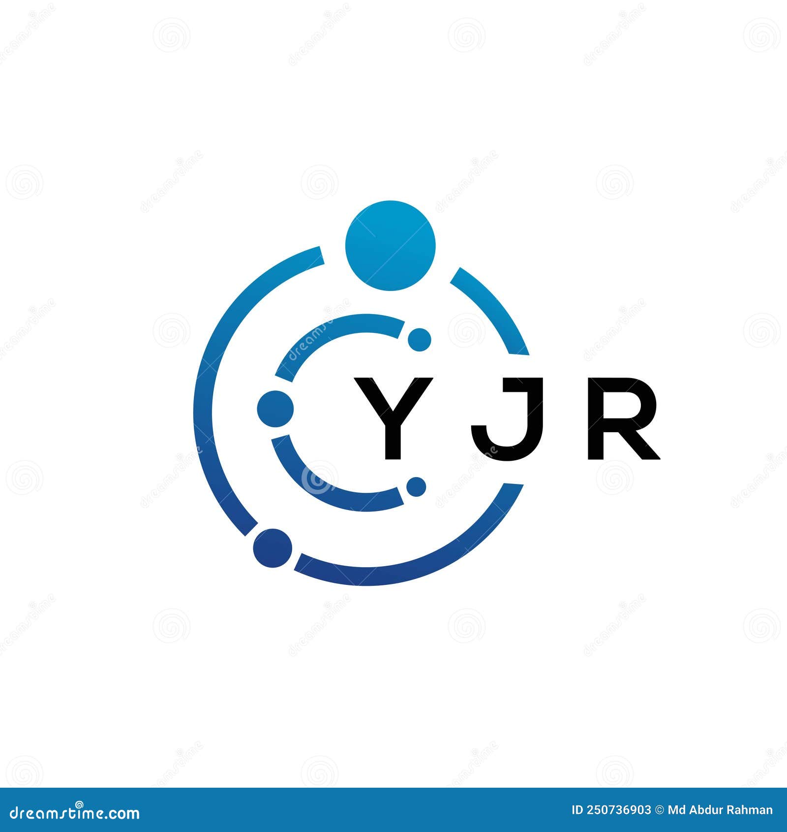 YJR Letter Technology Logo Design on White Background. YJR Creative ...