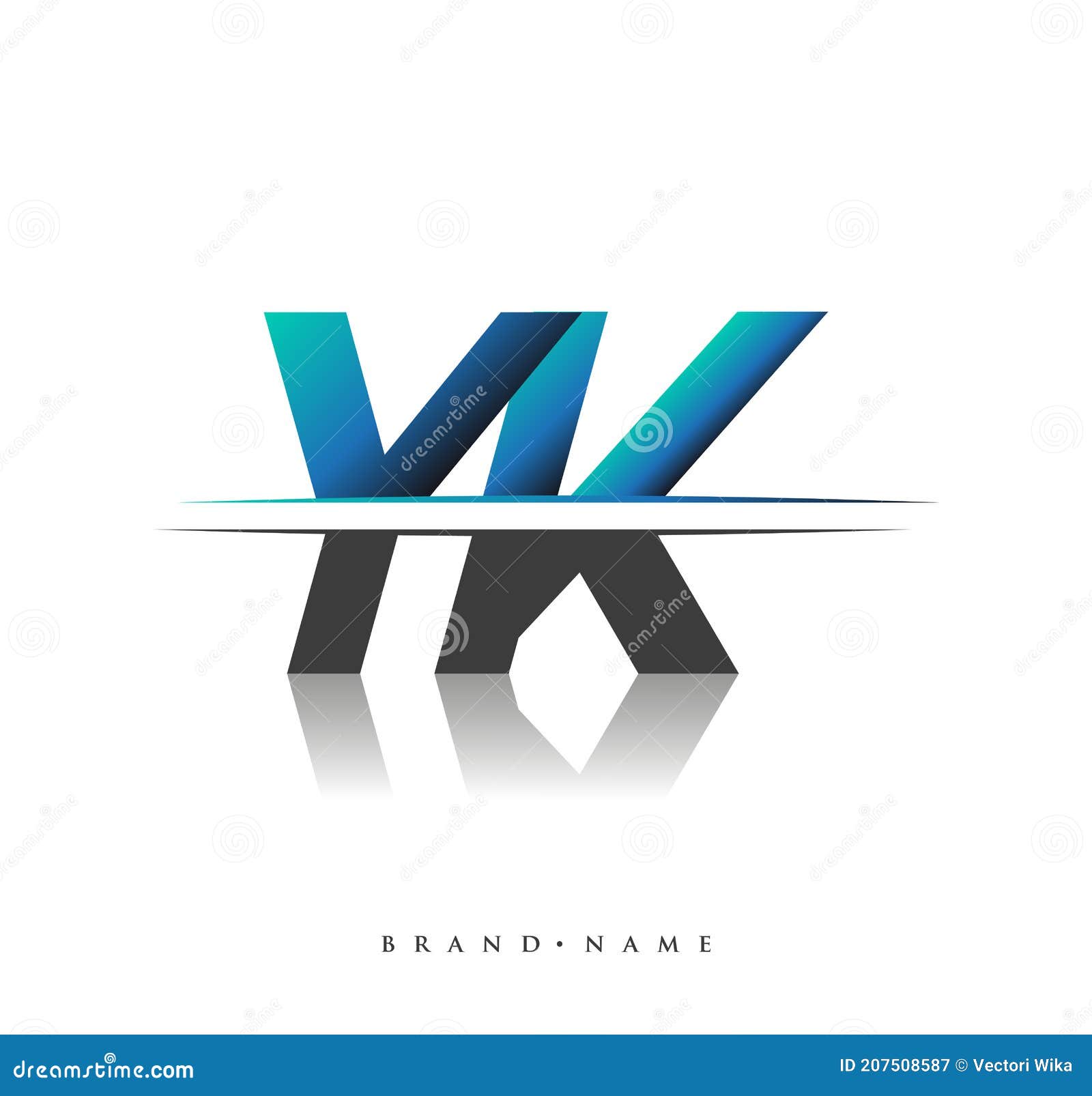YK Initial Logo Company Name Colored Black and Blue, Simple and Modern ...