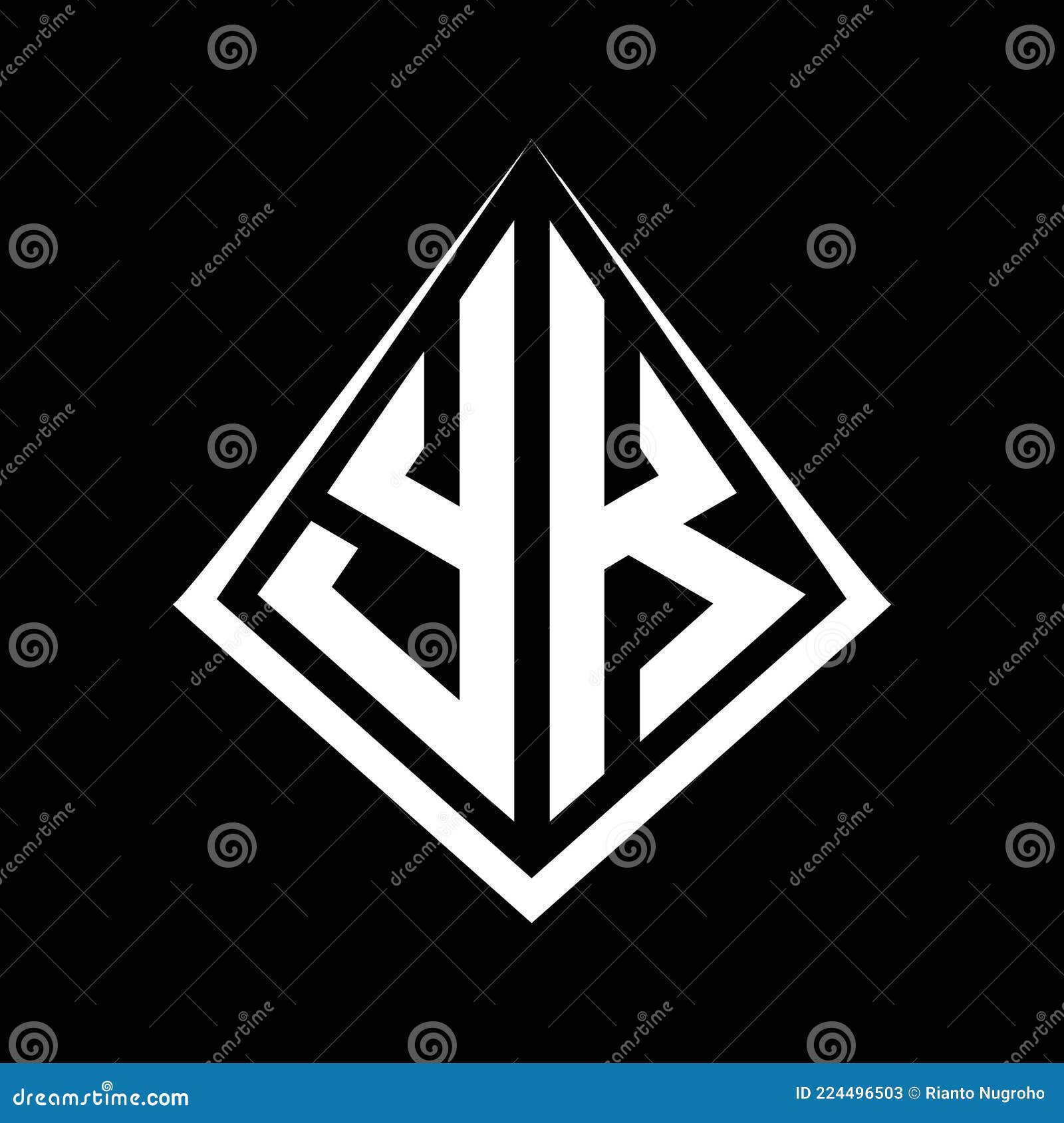 YK Logo Letters Monogram with Prisma Shape Design Template Stock Vector ...