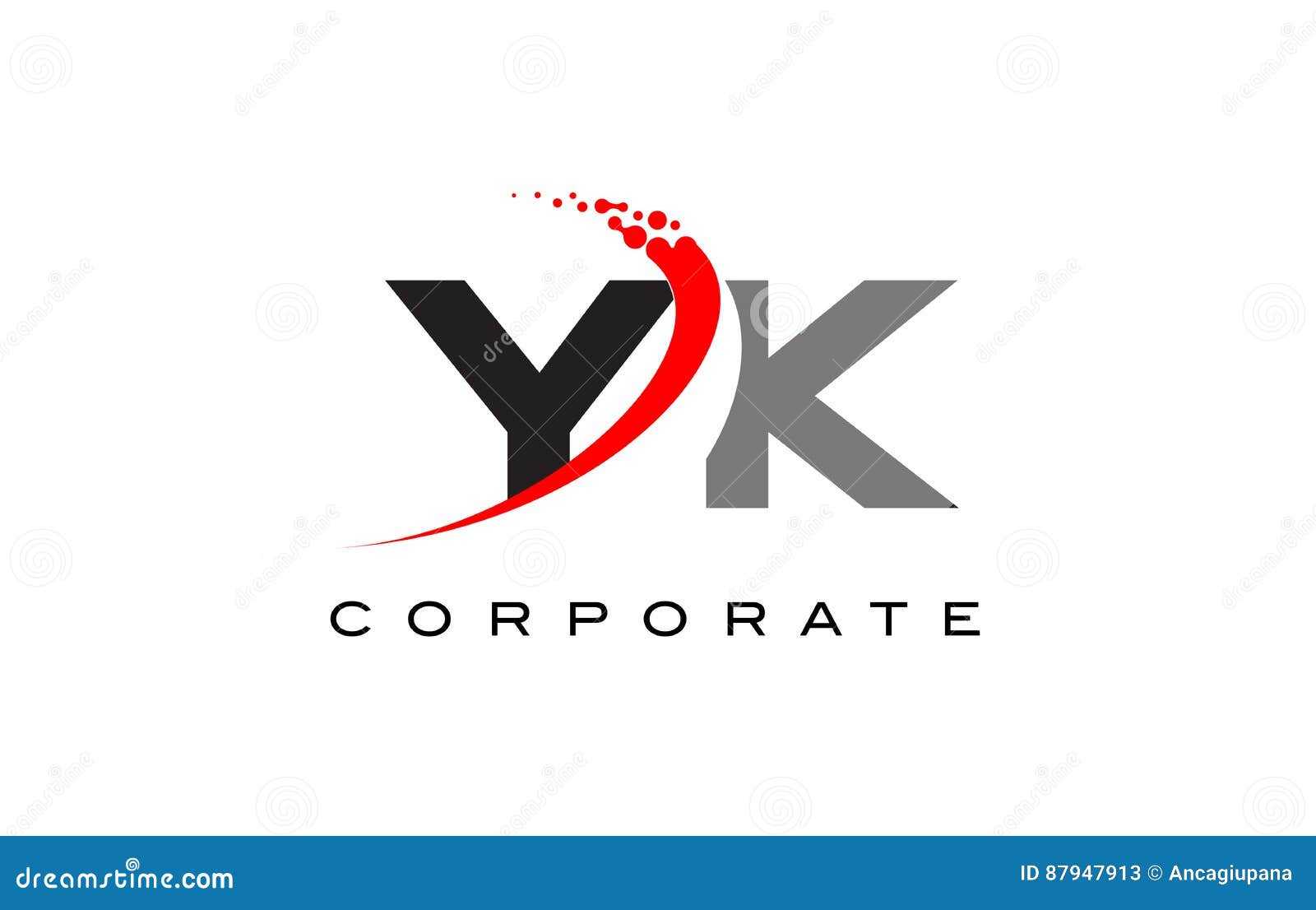 YK Modern Letter Logo Design with Swoosh Stock Vector - Illustration of ...