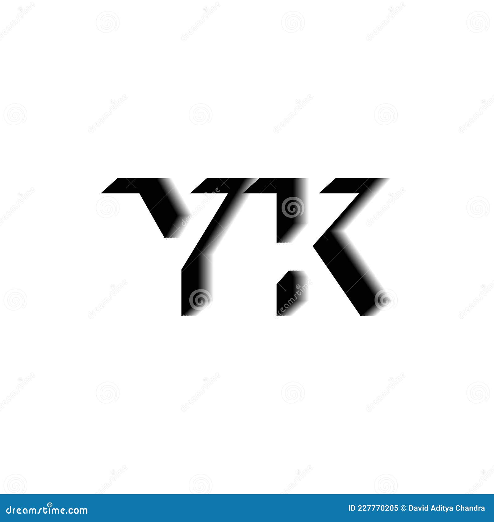 YK Monogram Shadow Shape Style Stock Vector - Illustration of font ...