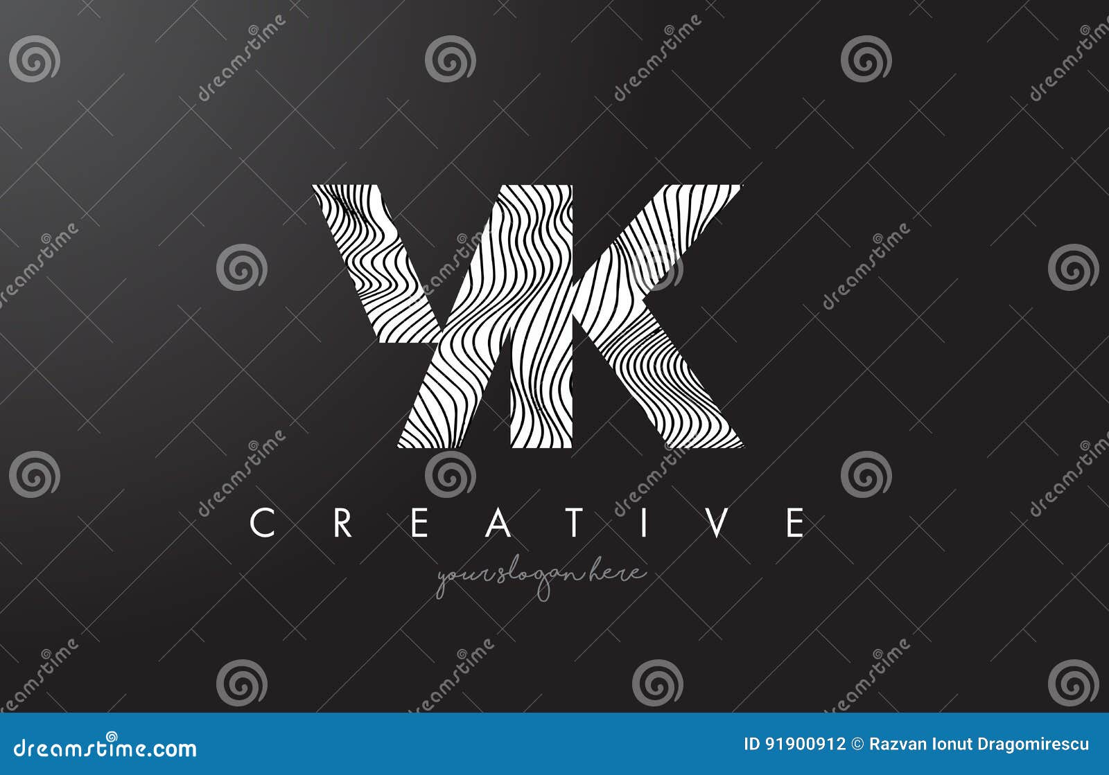 YK Y K Letter Logo with Zebra Lines Texture Design Vector. Stock Vector ...