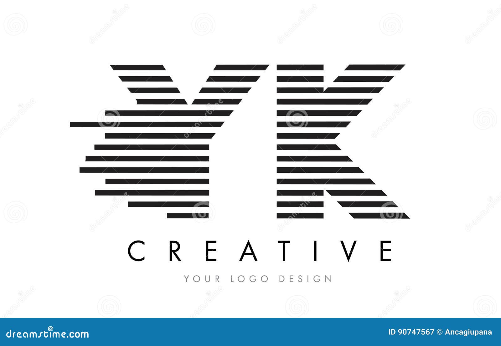 YK Y K Zebra Letter Logo Design with Black and White Stripes Stock ...