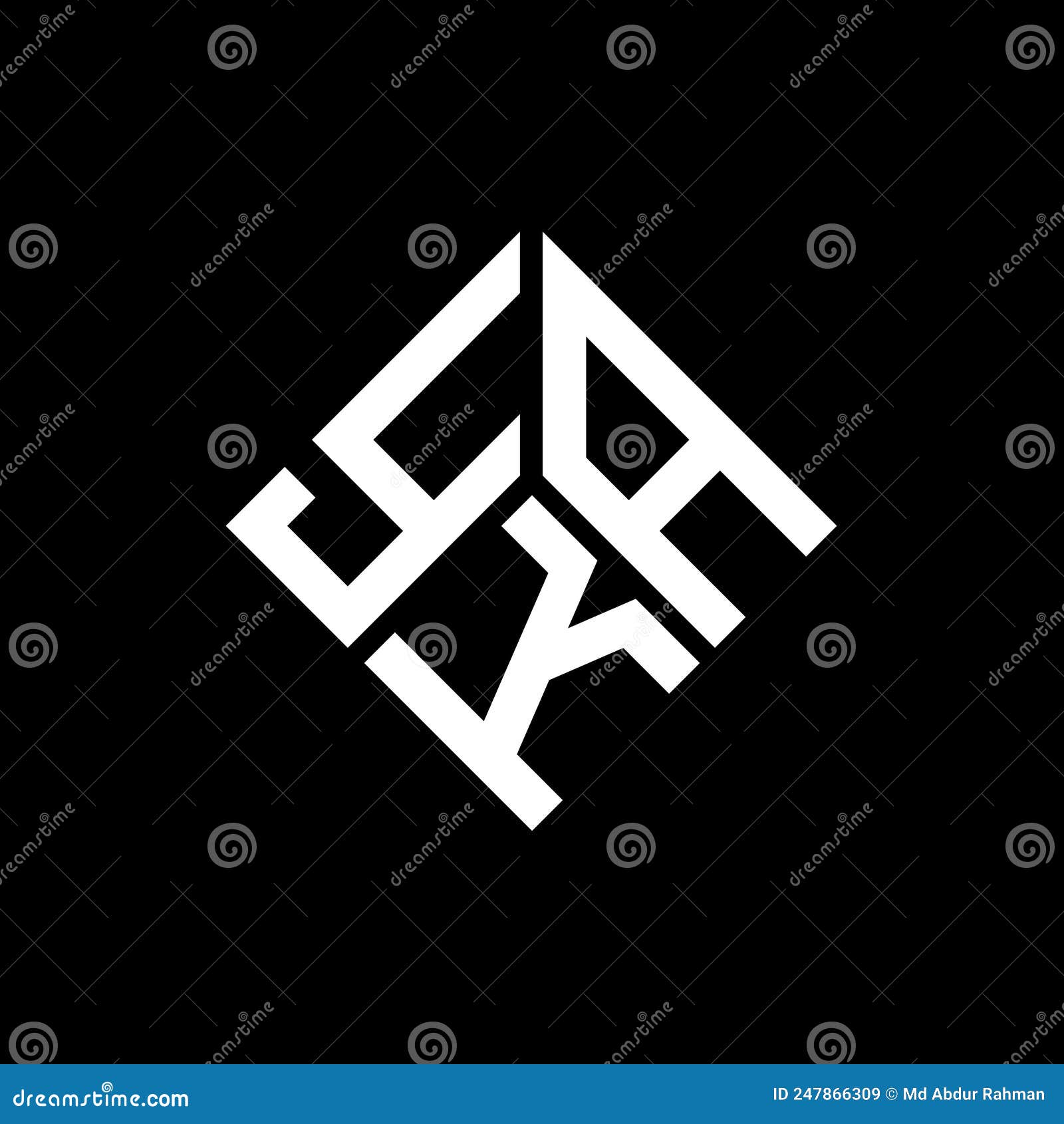 YKA Letter Logo Design on Black Background. YKA Creative Initials ...