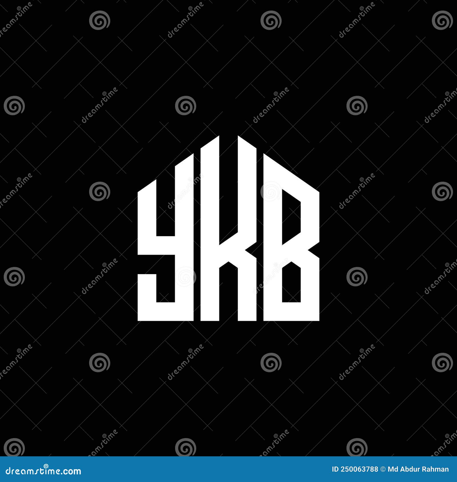 YKB Letter Logo Design on BLACK Background. YKB Creative Initials ...