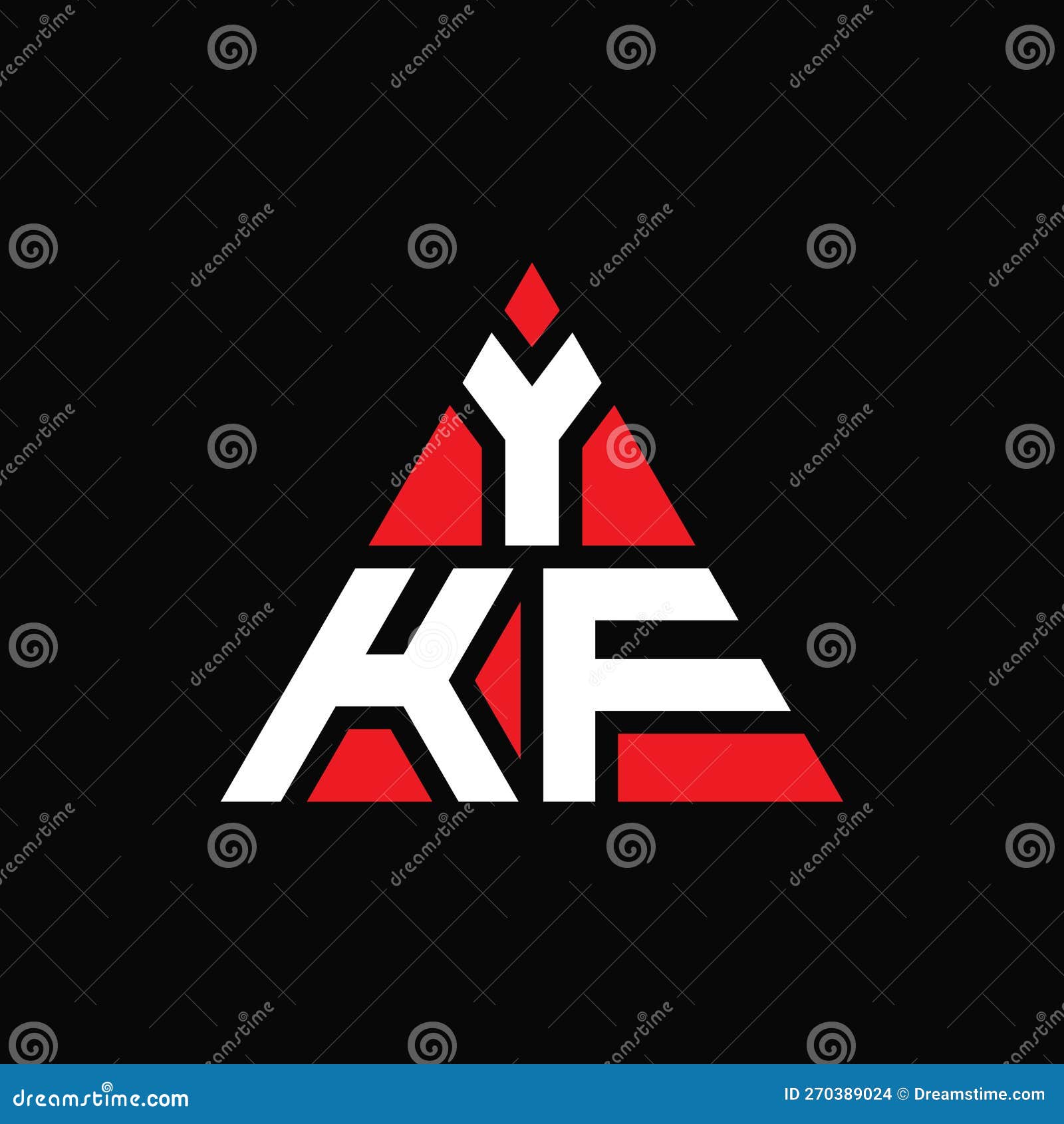 YKF Triangle Letter Logo Design with Triangle Shape. YKF Triangle Logo ...