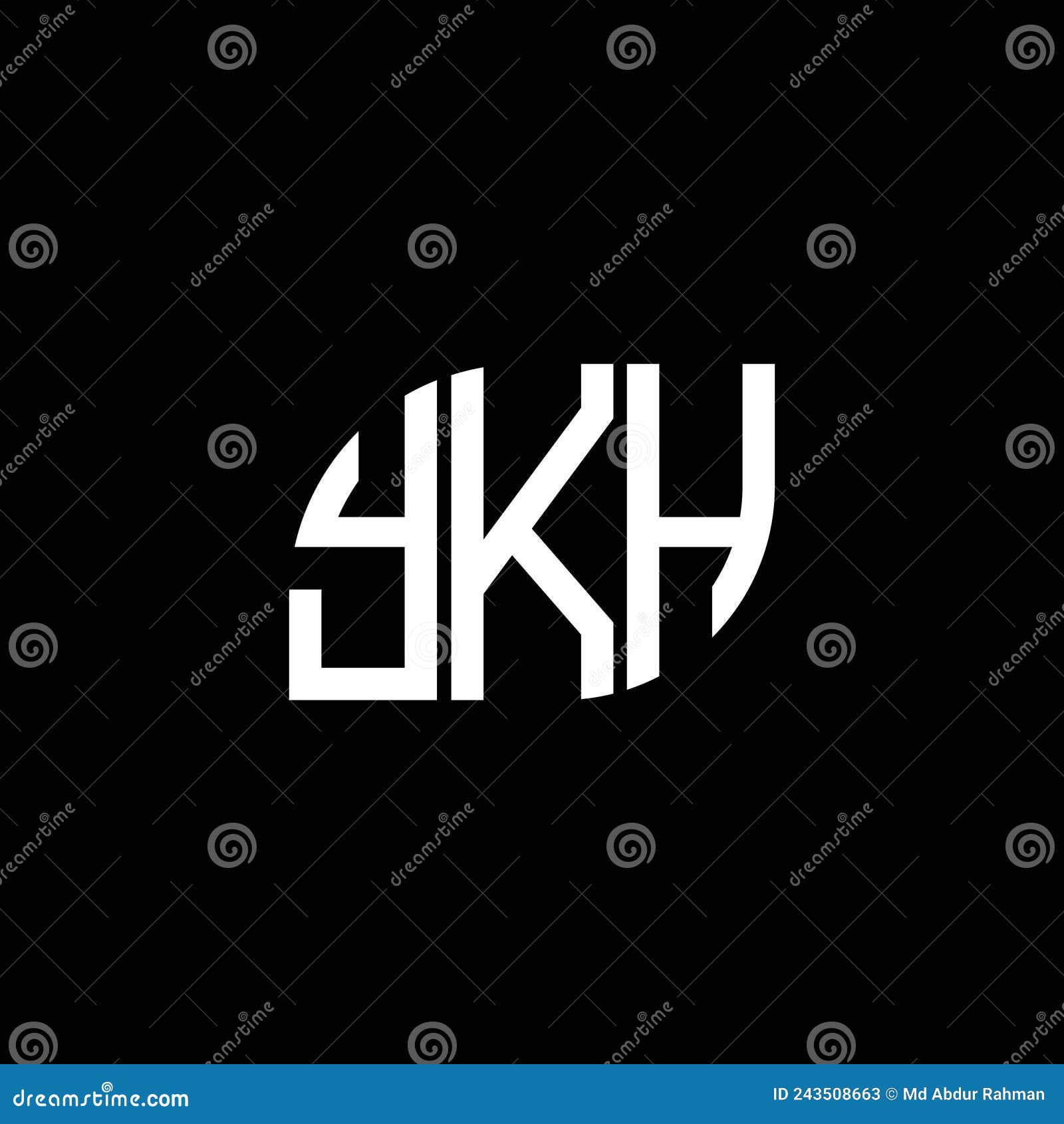 YKH Letter Logo Design on White Background. YKH Creative Initials ...