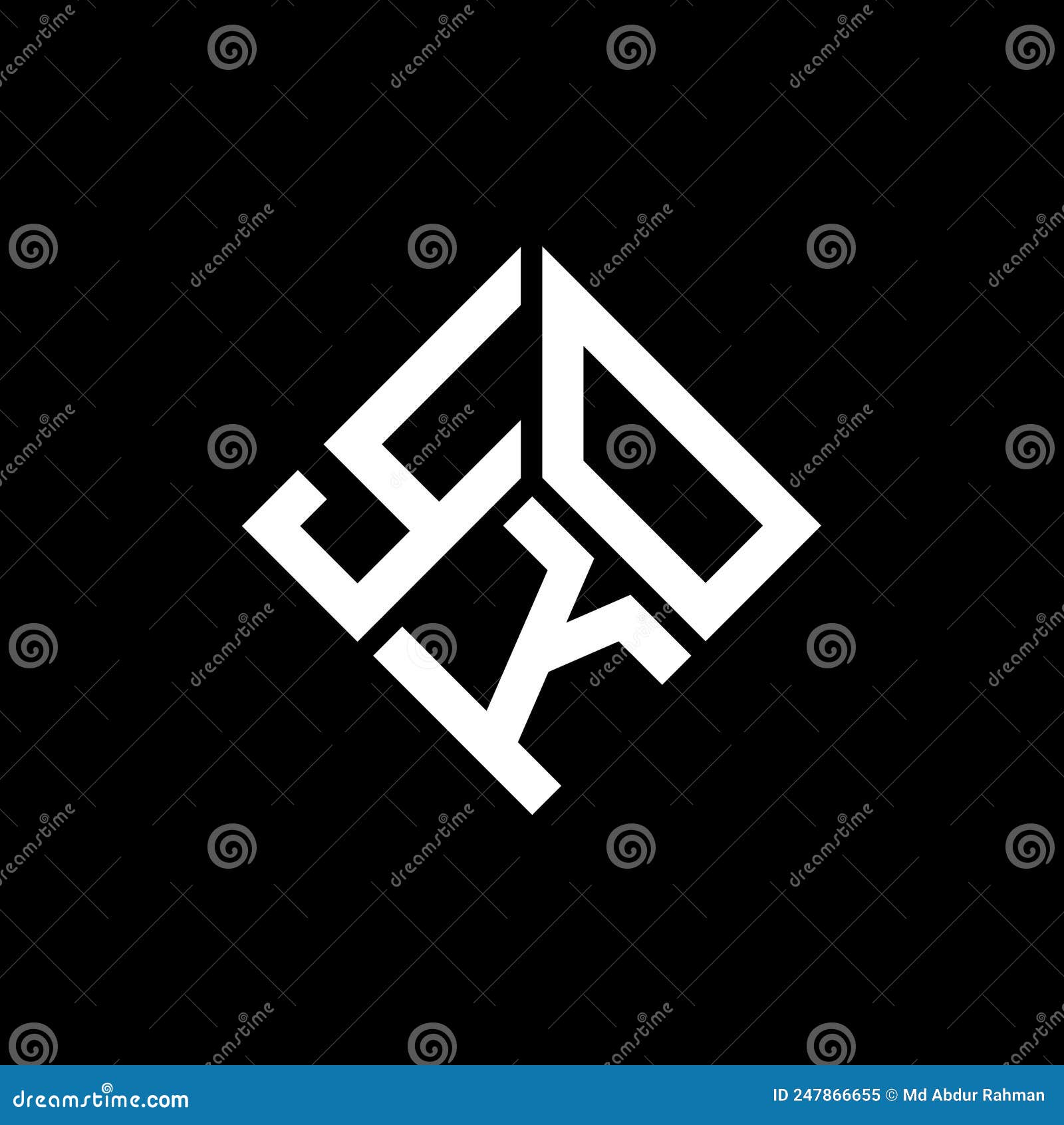 YKO Letter Logo Design on Black Background. YKO Creative Initials ...