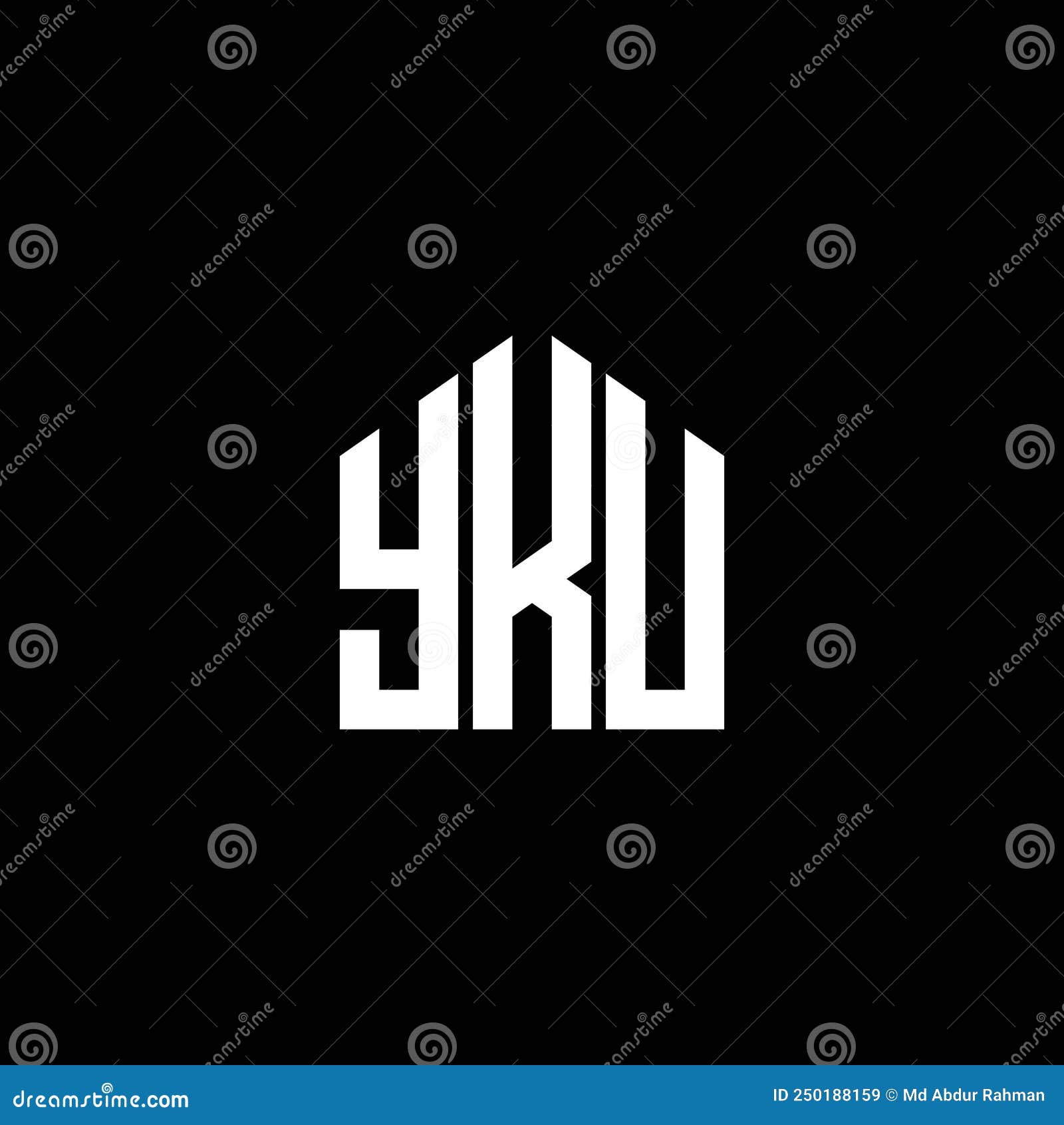 YKU Letter Logo Design on BLACK Background. YKU Creative Initials ...