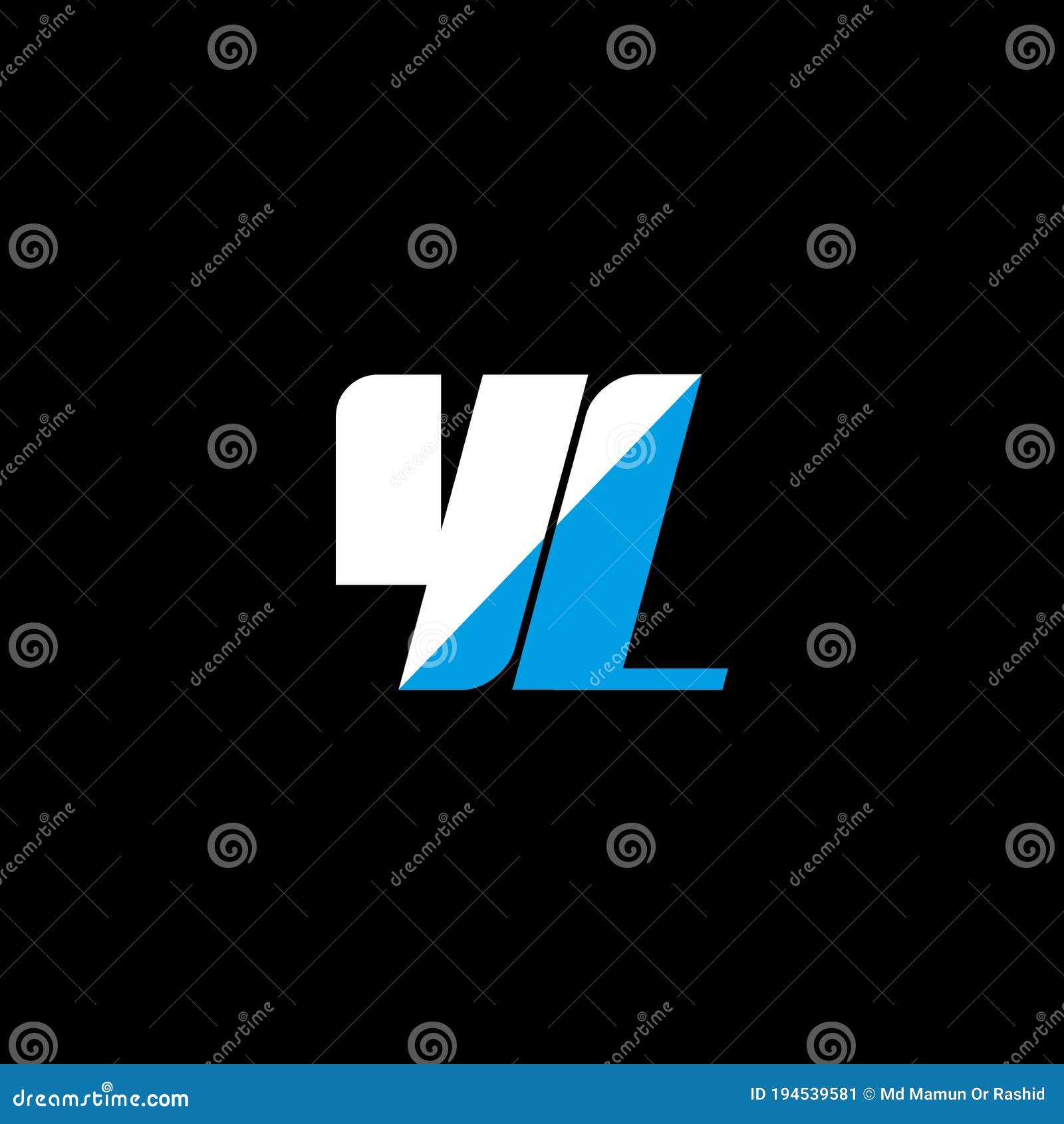 YL Letter Logo Design on Black Background. YL Creative Initials Letter ...