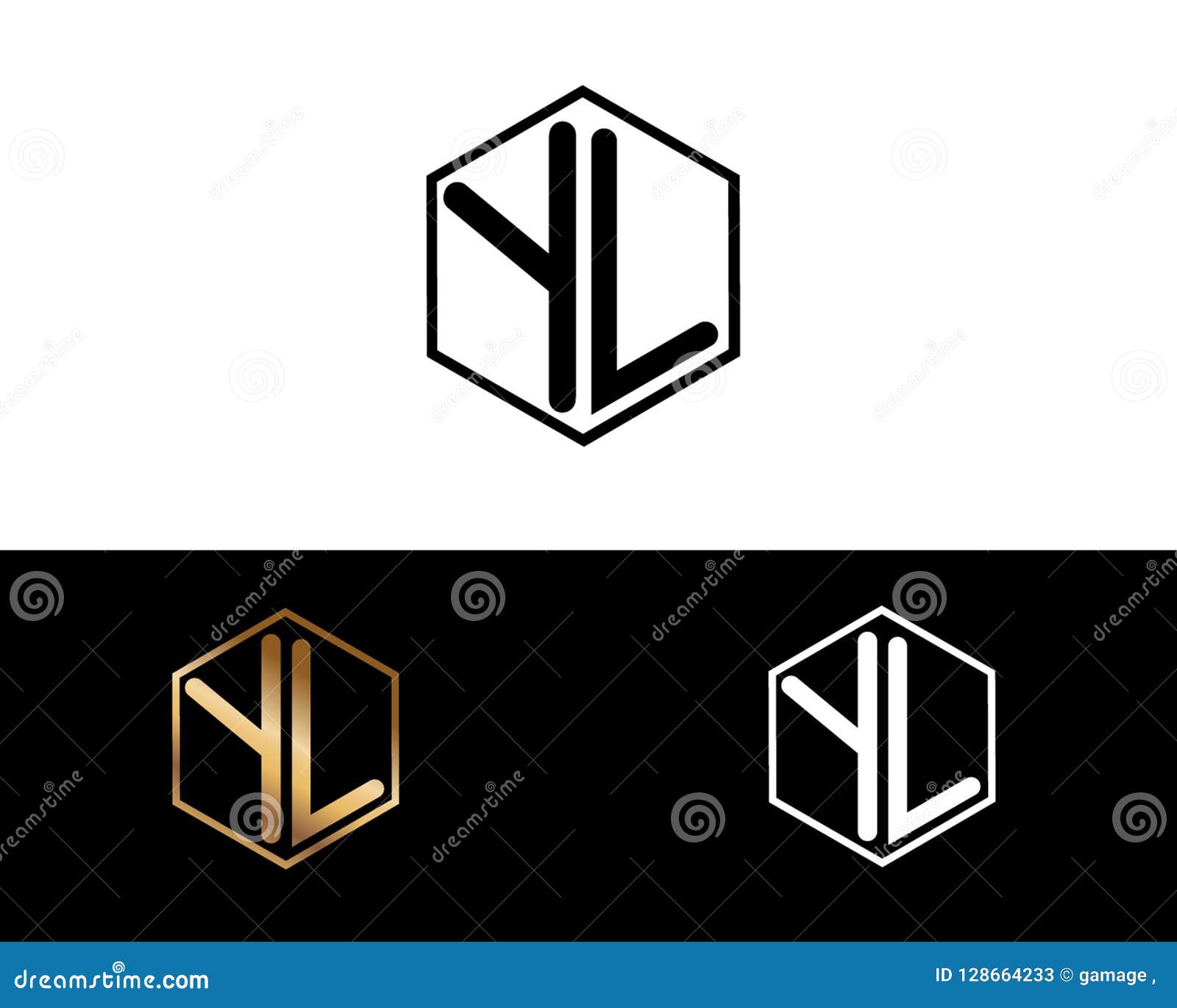 YL Letters Linked with Hexagon Shape Logo Stock Vector - Illustration ...