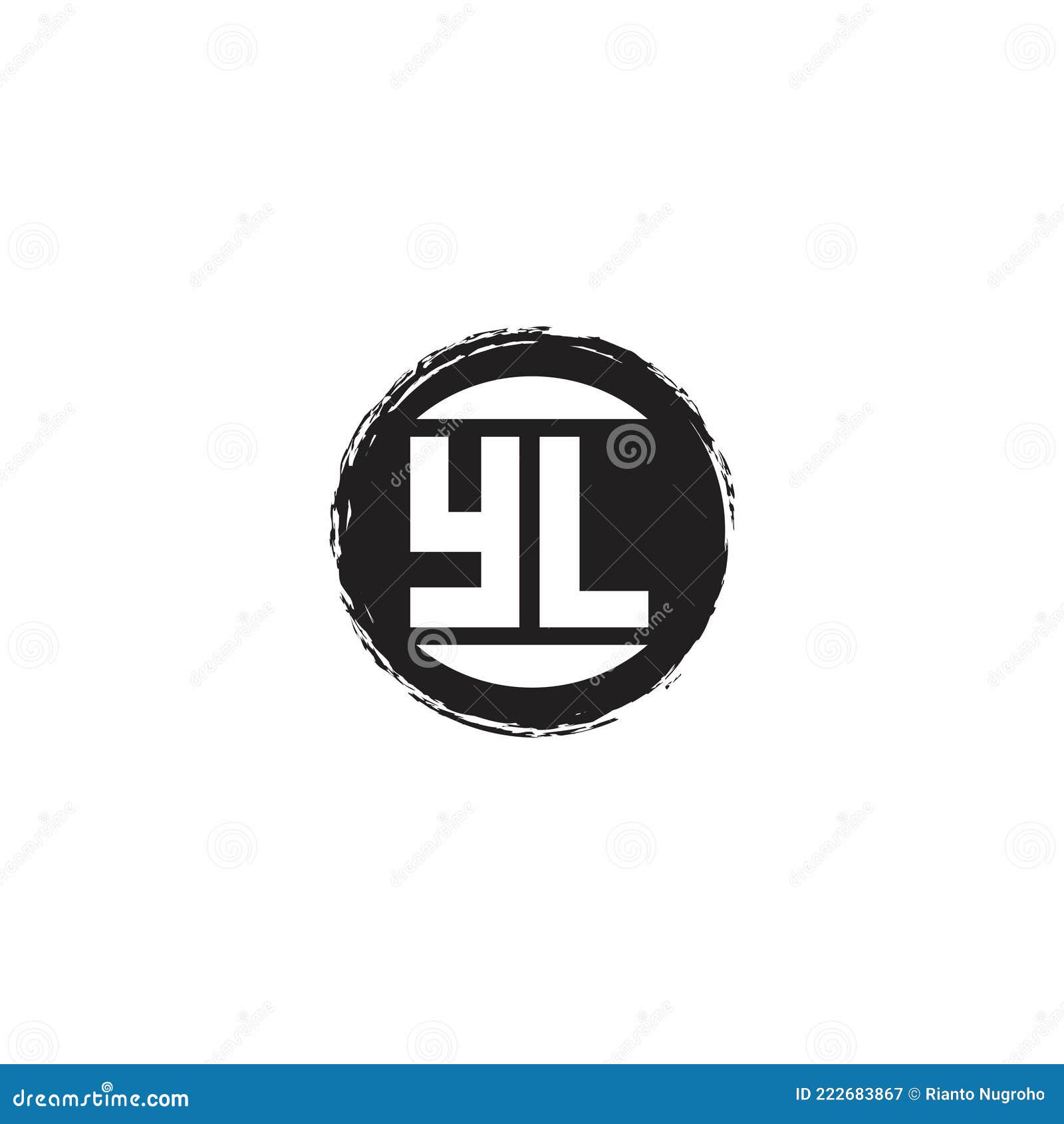 YL Logo Initial Letter Monogram with Abstrac Circle Shape Design ...