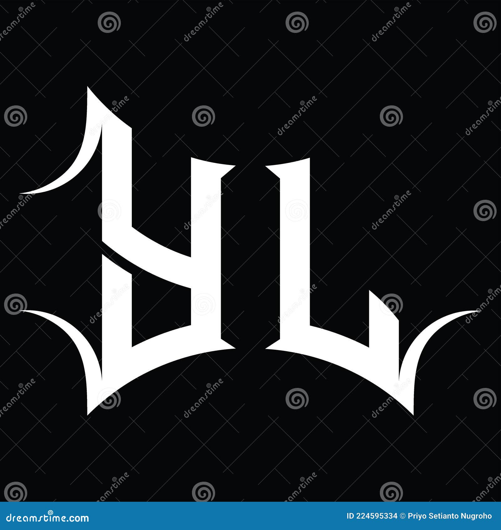 YL Logo Monogram with Abstract Shape Design Template Stock Illustration ...