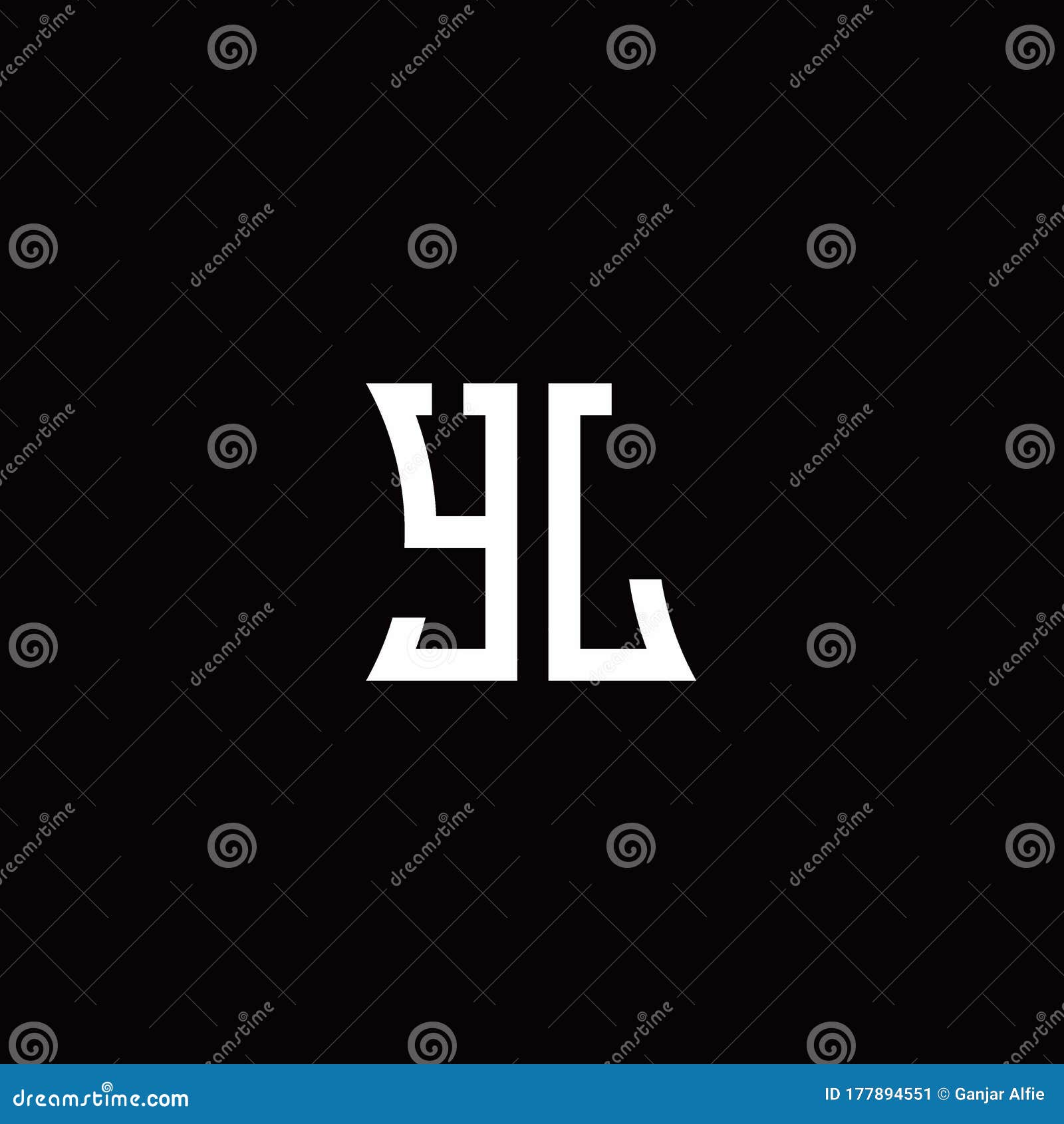 YL Monogram Logo Letter with Curved Side Style Stock Vector ...