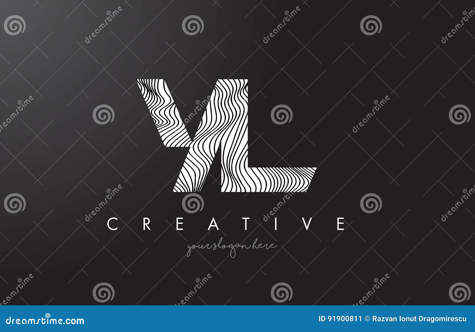 YL Y L Letter Logo with Zebra Lines Texture Design Vector. Stock Vector ...
