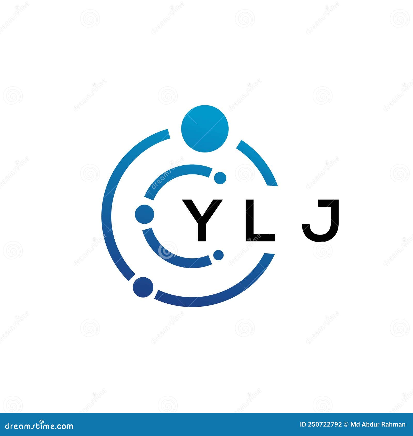 YLJ Letter Technology Logo Design on White Background. YLJ Creative ...