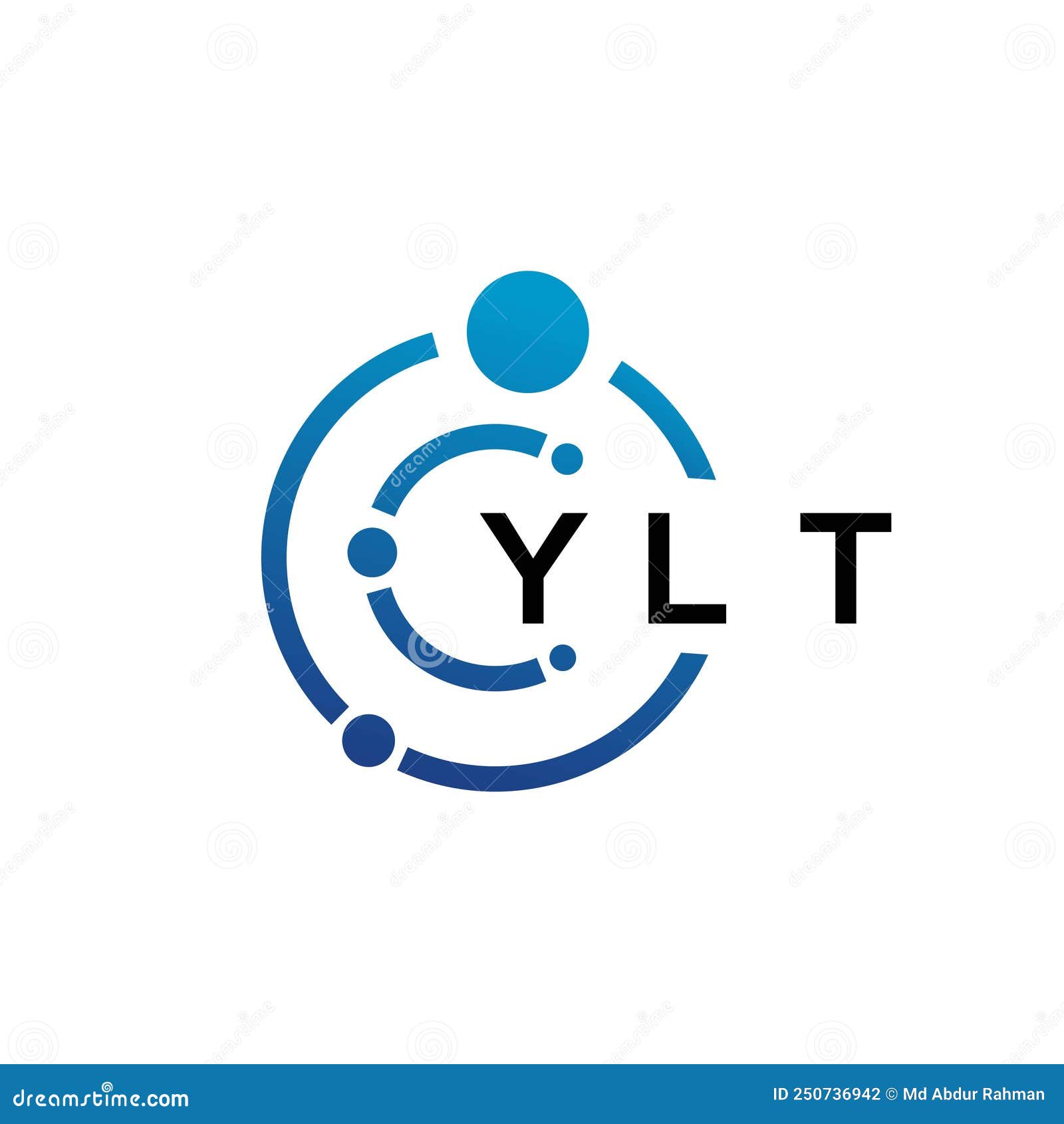 YLT Letter Technology Logo Design on White Background. YLT Creative ...