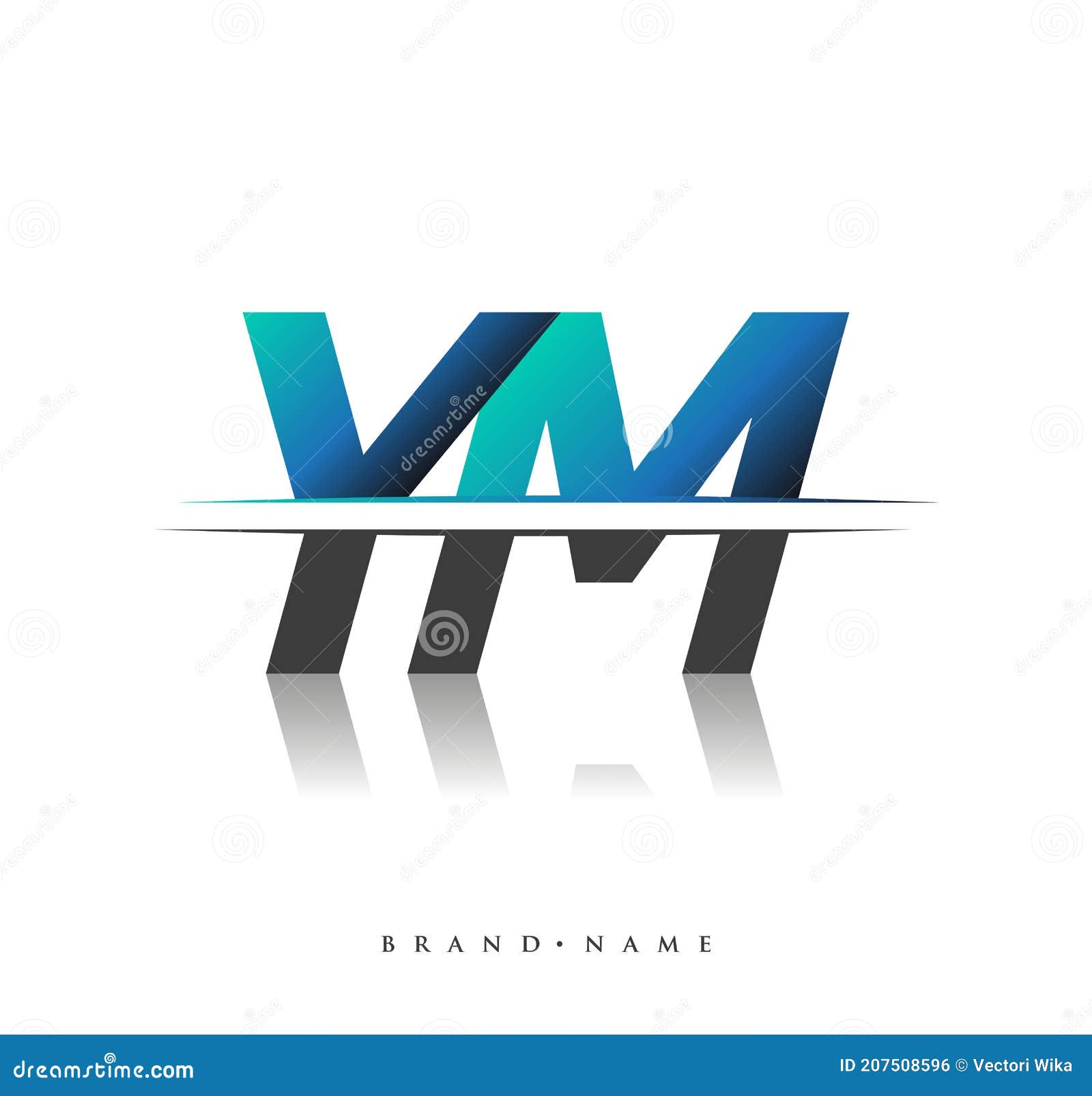 YM Initial Logo Company Name Colored Black and Blue, Simple and Modern ...