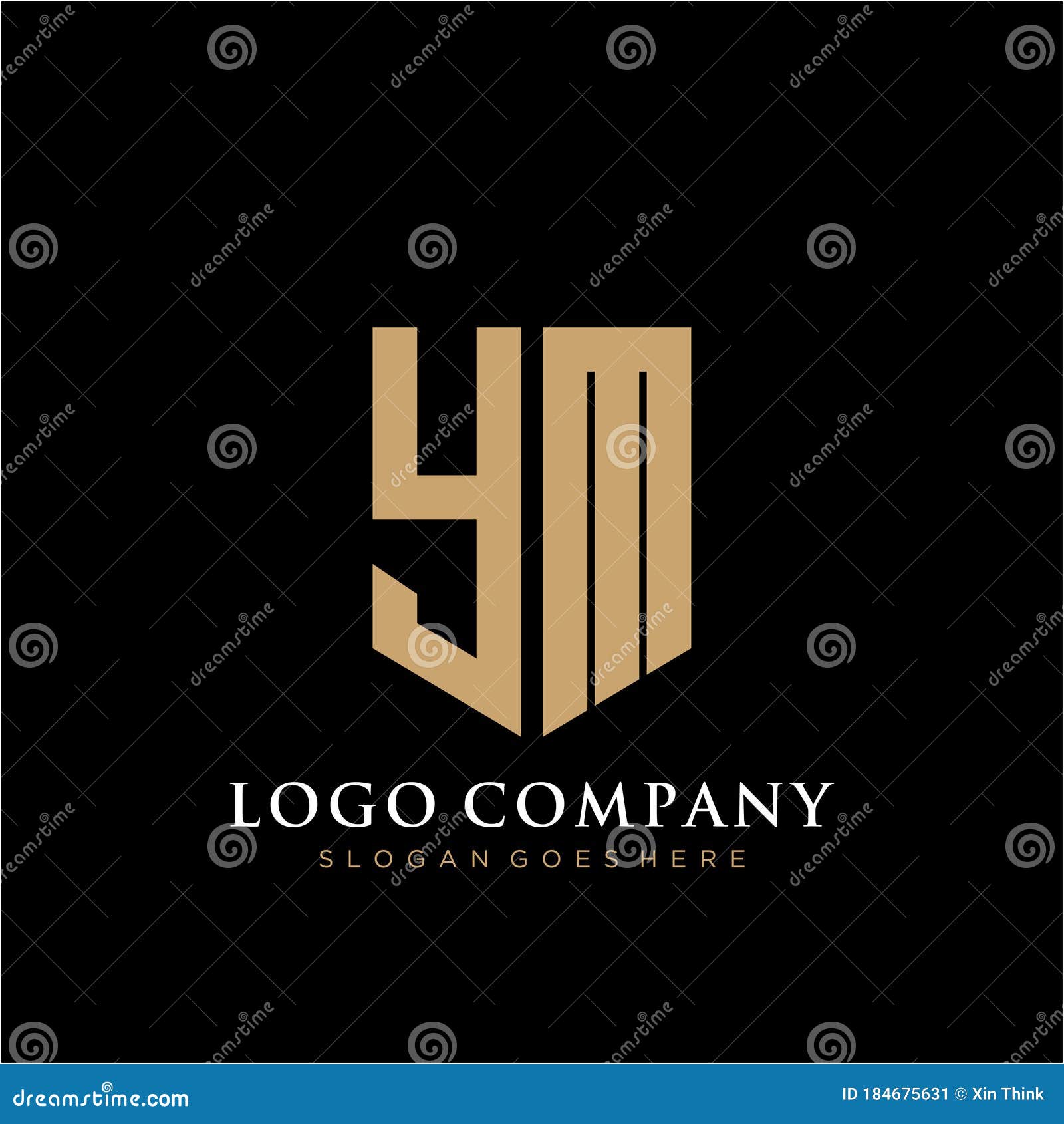 YM Letter Logo Icon Design Template Elements Stock Vector ...