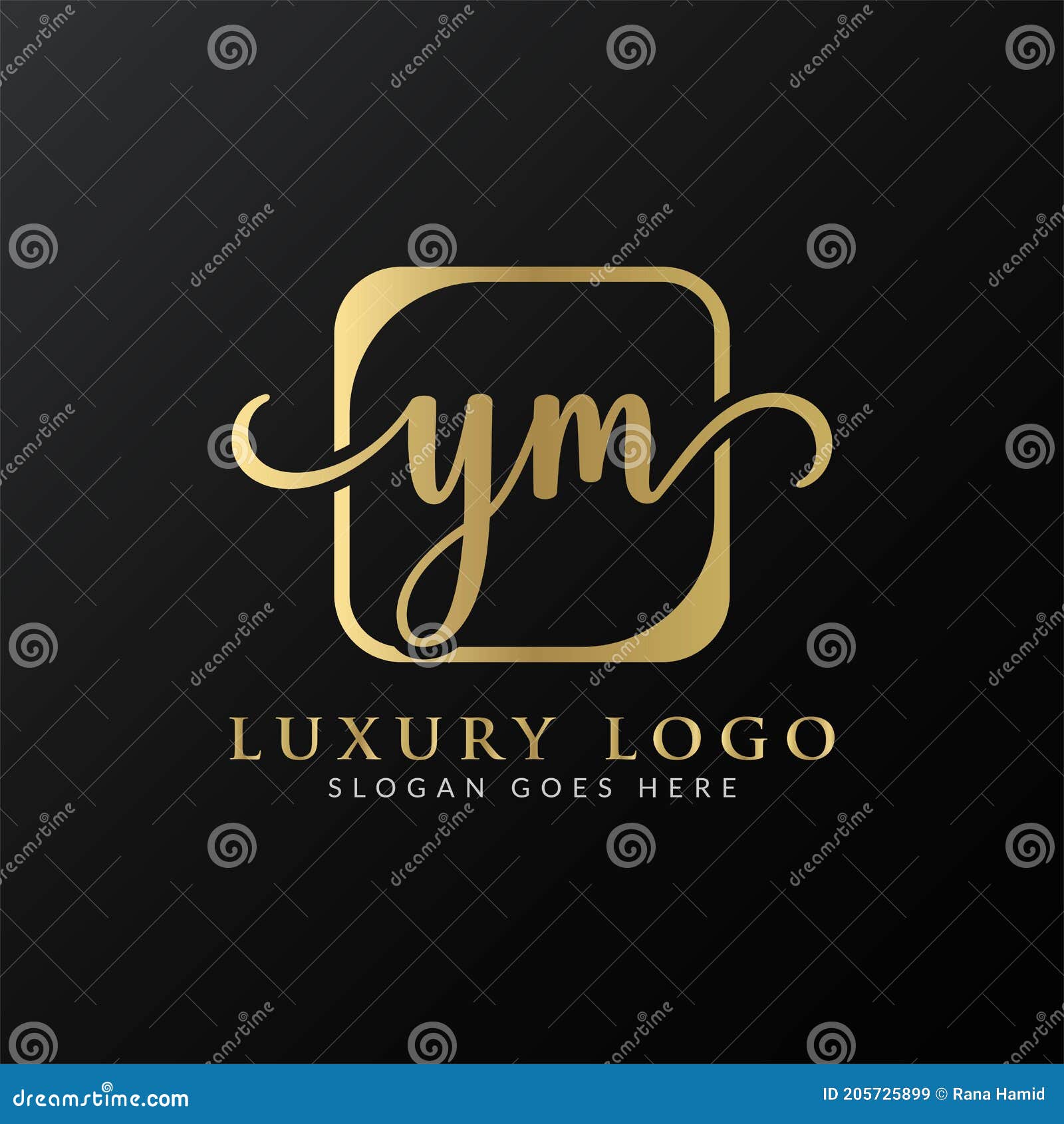 YM Logo Design Vector Template. Initial Luxury Letter YM Vector ...