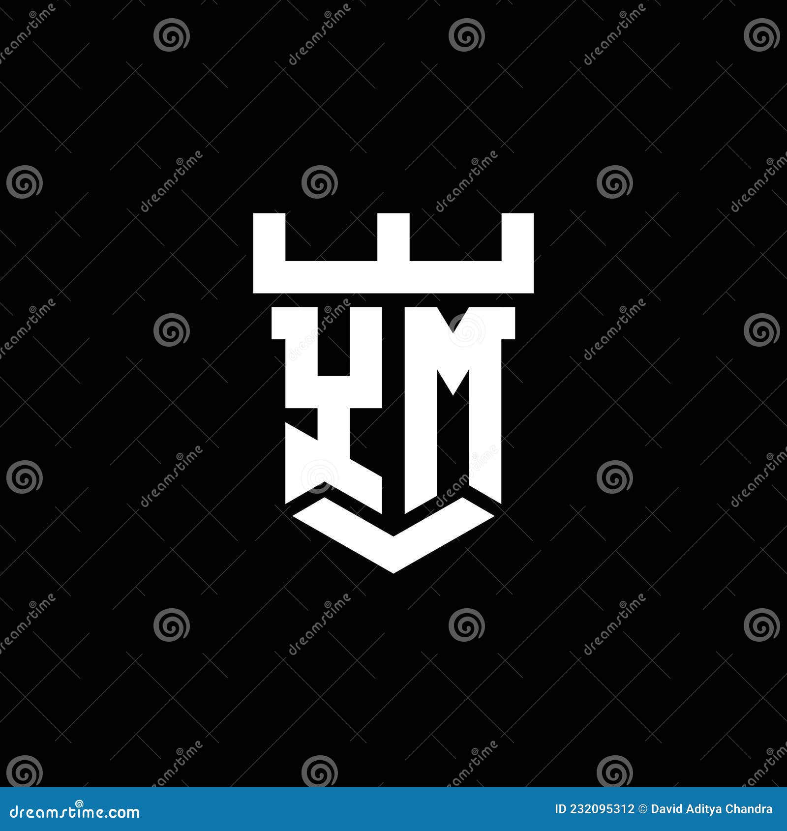 YM Logo Letter Castle Shape Style Stock Vector - Illustration of font ...