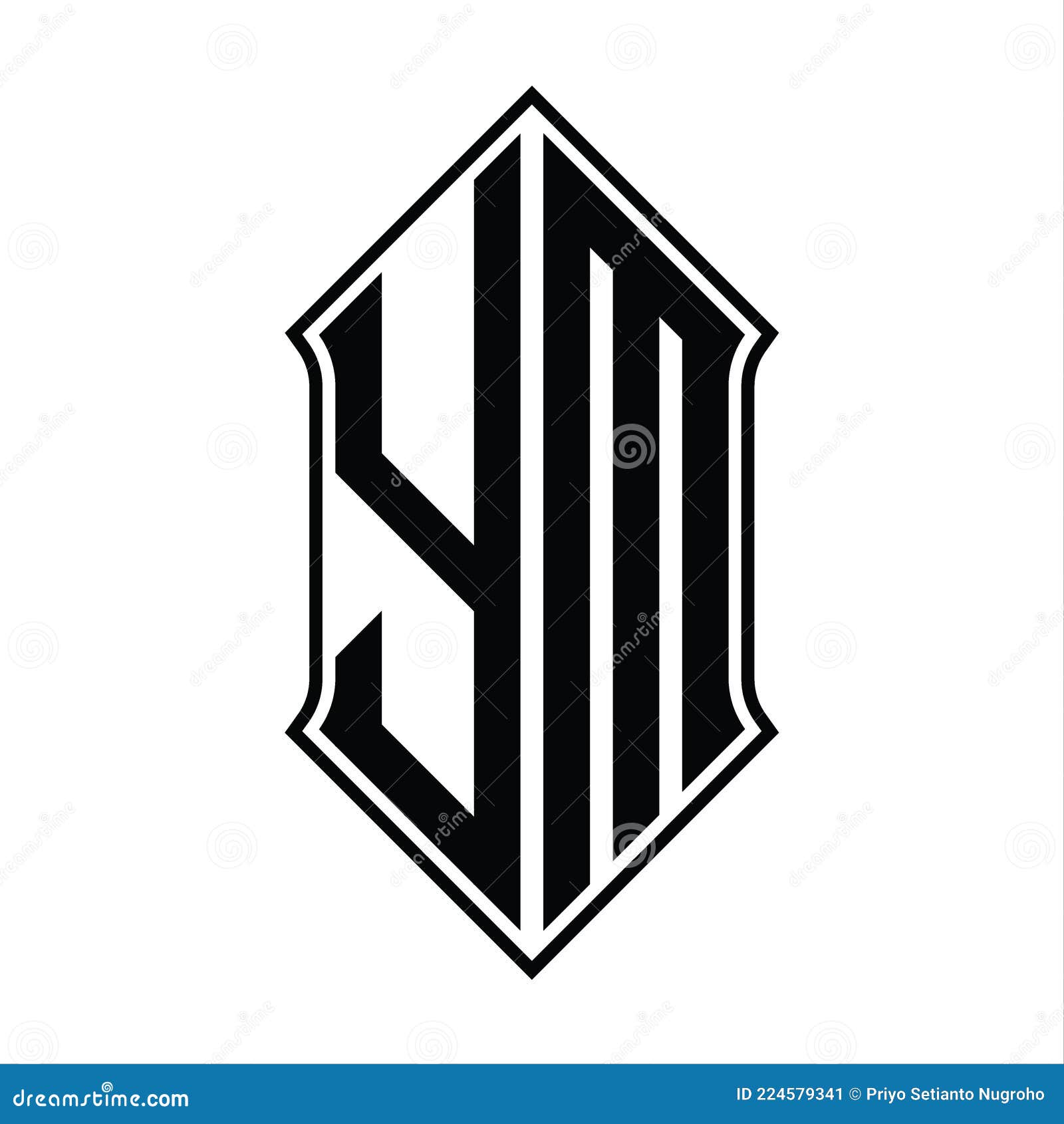 YM Logo Monogram with Shieldshape and Outline Design Template Vector ...