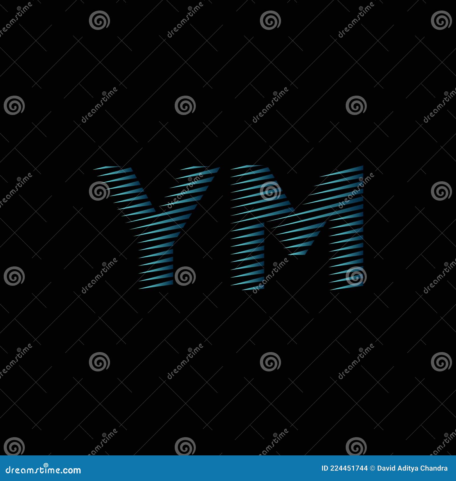 YM Monogram Lines Style Blue Light Vector Stock Vector - Illustration ...