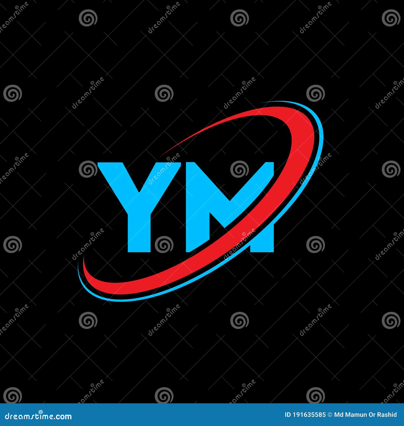 YM Y M Letter Logo Design. Initial Letter YM Linked Circle Uppercase ...