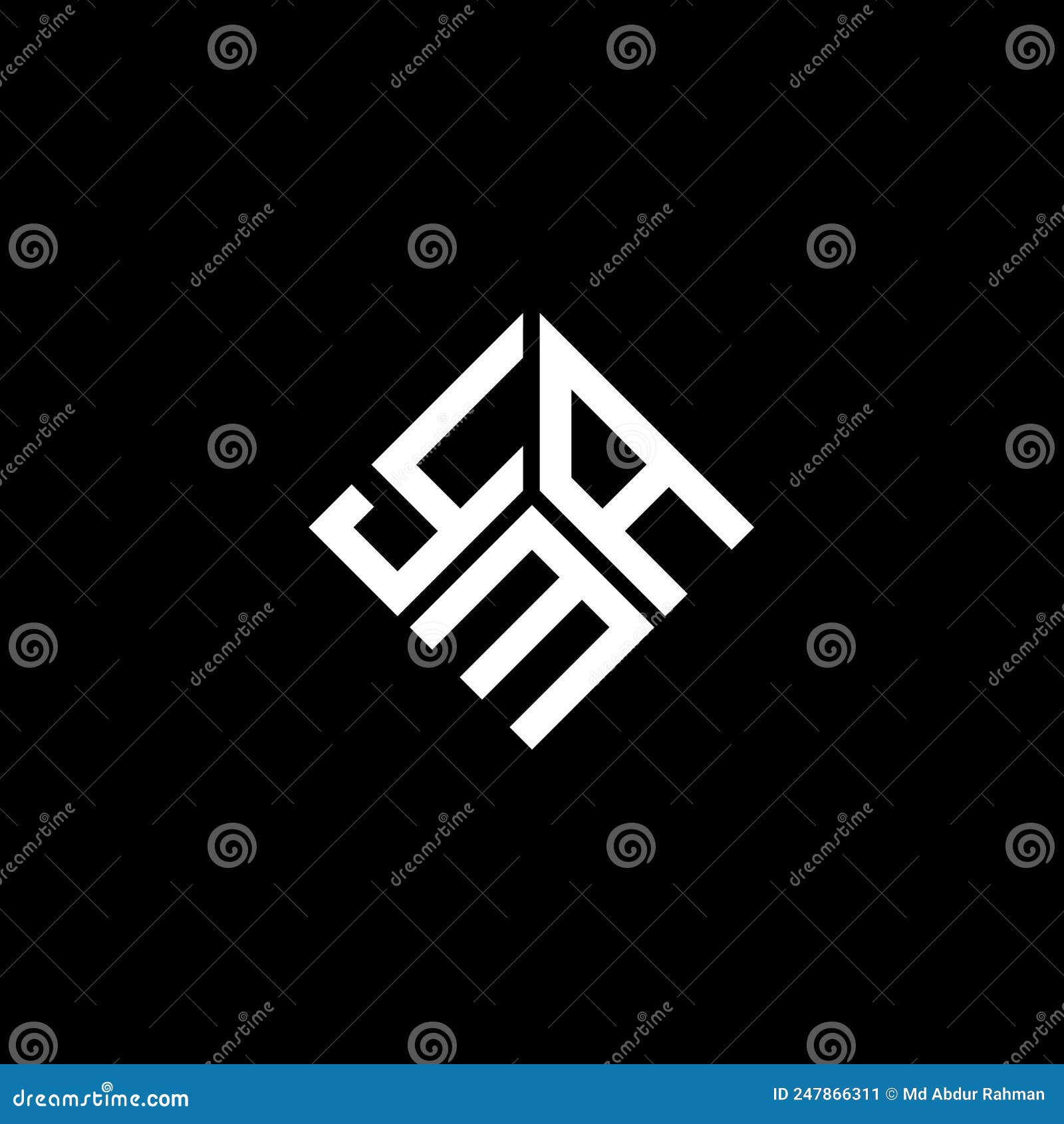 YMA Letter Logo Design on Black Background. YMA Creative Initials ...