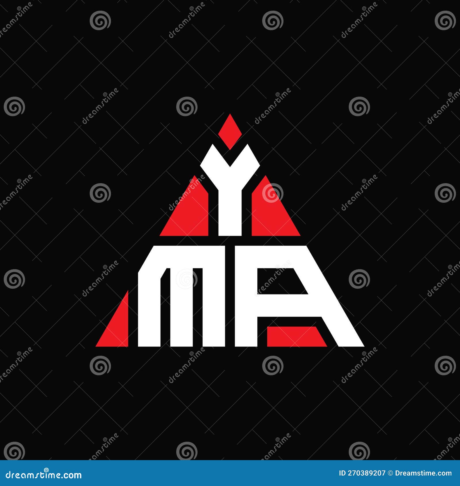 YMA Triangle Letter Logo Design with Triangle Shape. YMA Triangle Logo ...