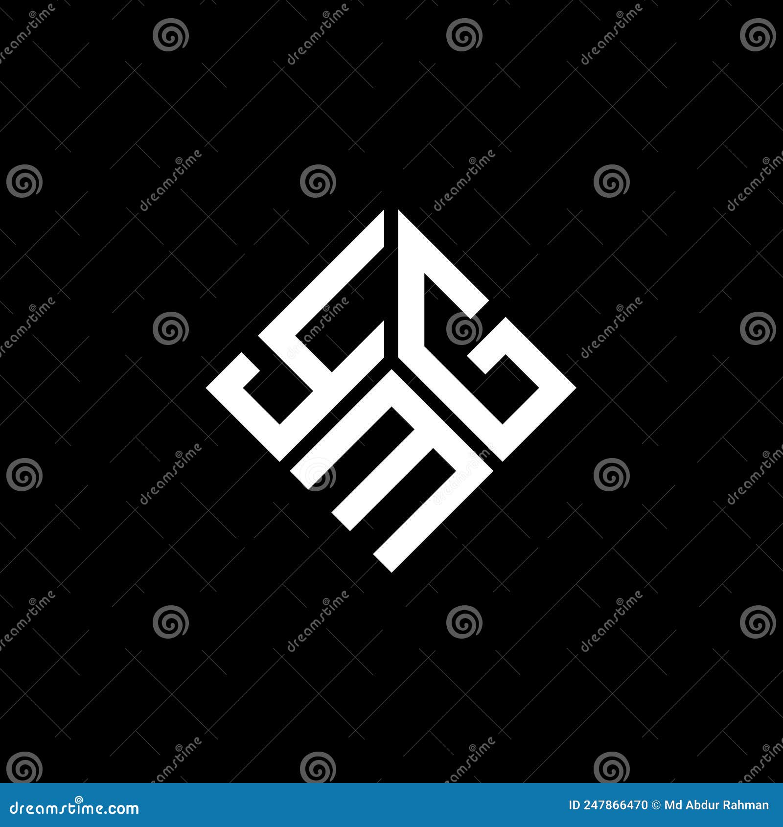 YMG Letter Logo Design on Black Background. YMG Creative Initials ...