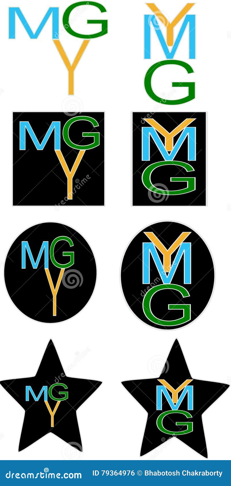 Ymg letters logo stock vector. Illustration of black - 79364976