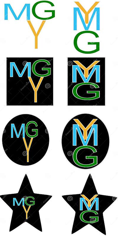 Ymg letters logo stock vector. Illustration of black - 79364976