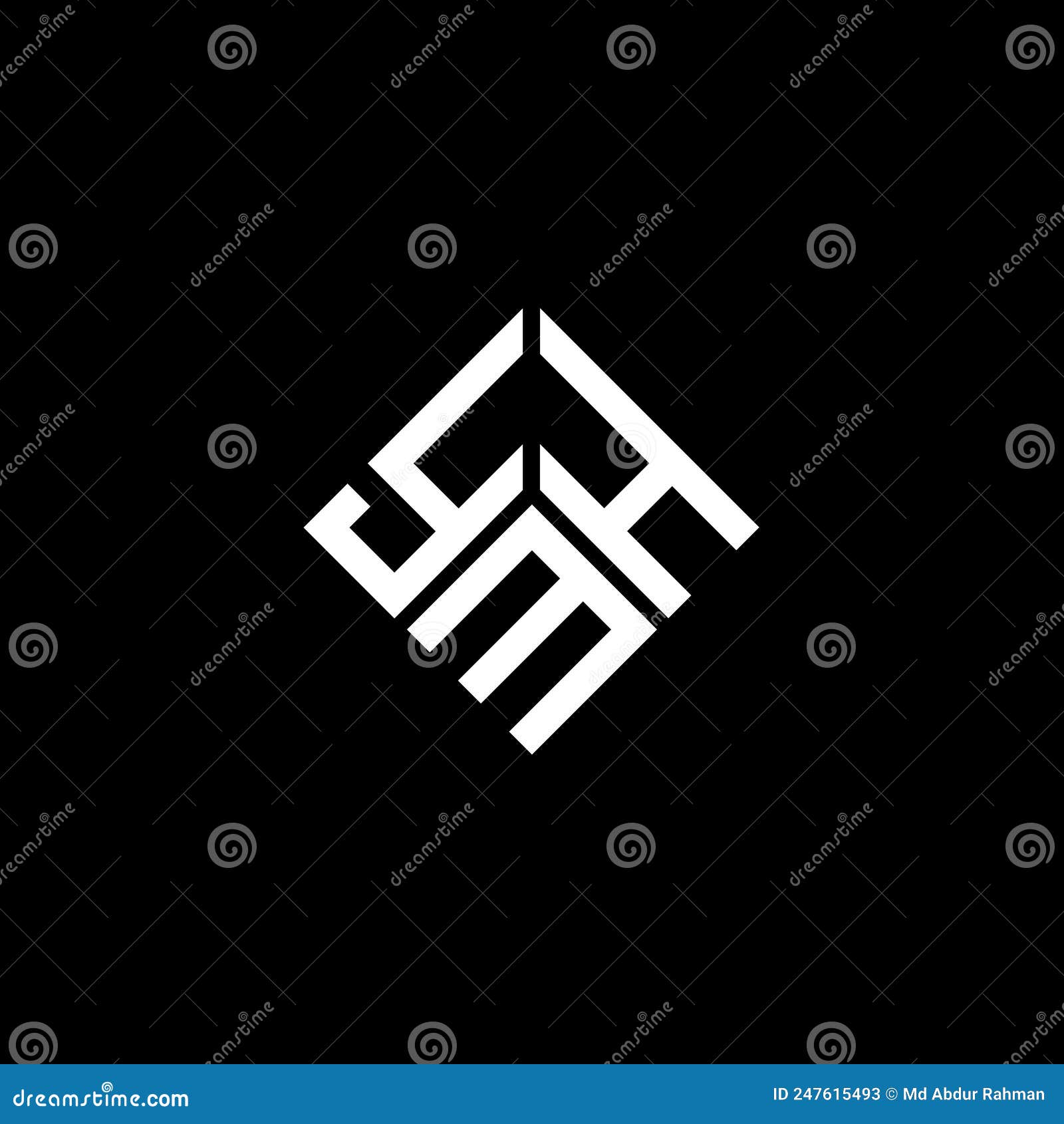 YMH Letter Logo Design on Black Background. YMH Creative Initials ...