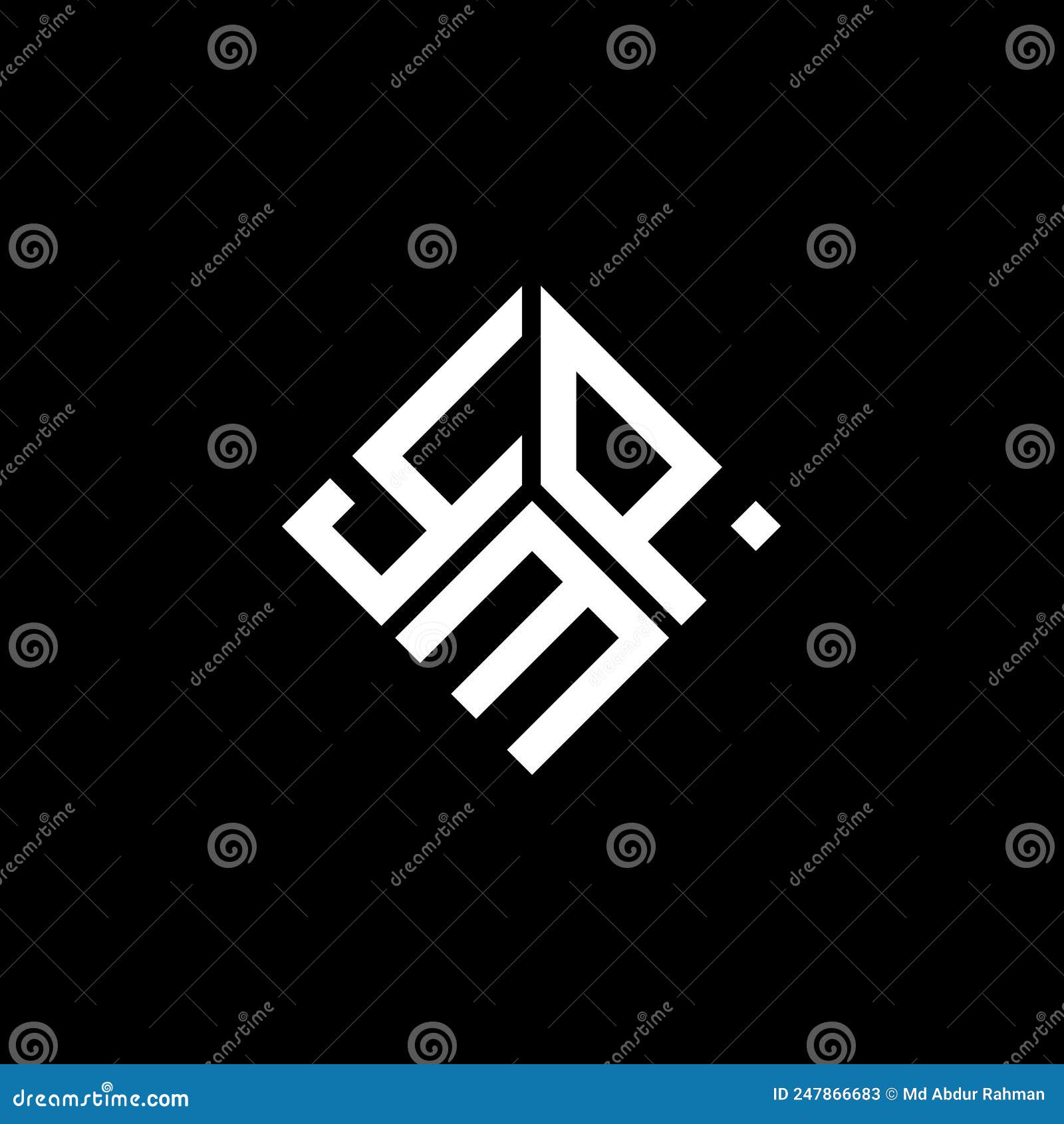 YMP Letter Logo Design on Black Background. YMP Creative Initials ...