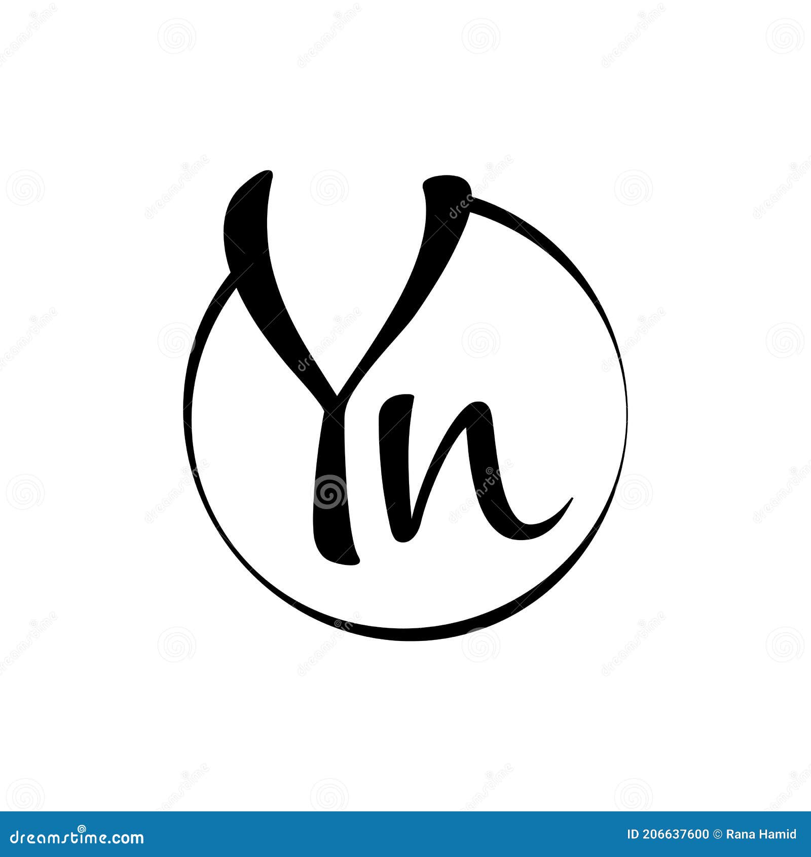 YN Letter Logo Design Vector Template. Abstract Script Letter YN Vector ...