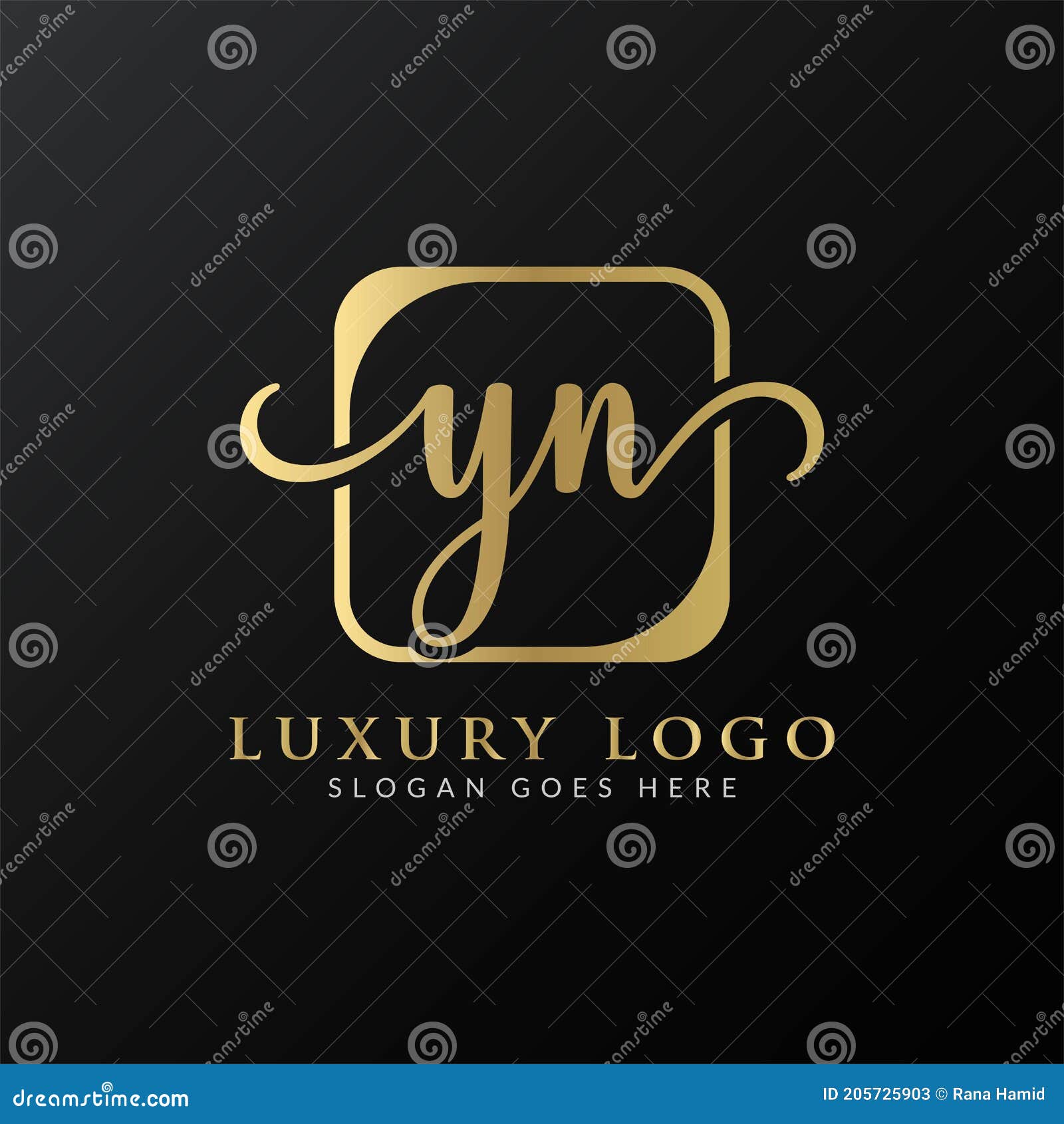YN Logo Design Vector Template. Initial Luxury Letter YN Vector ...