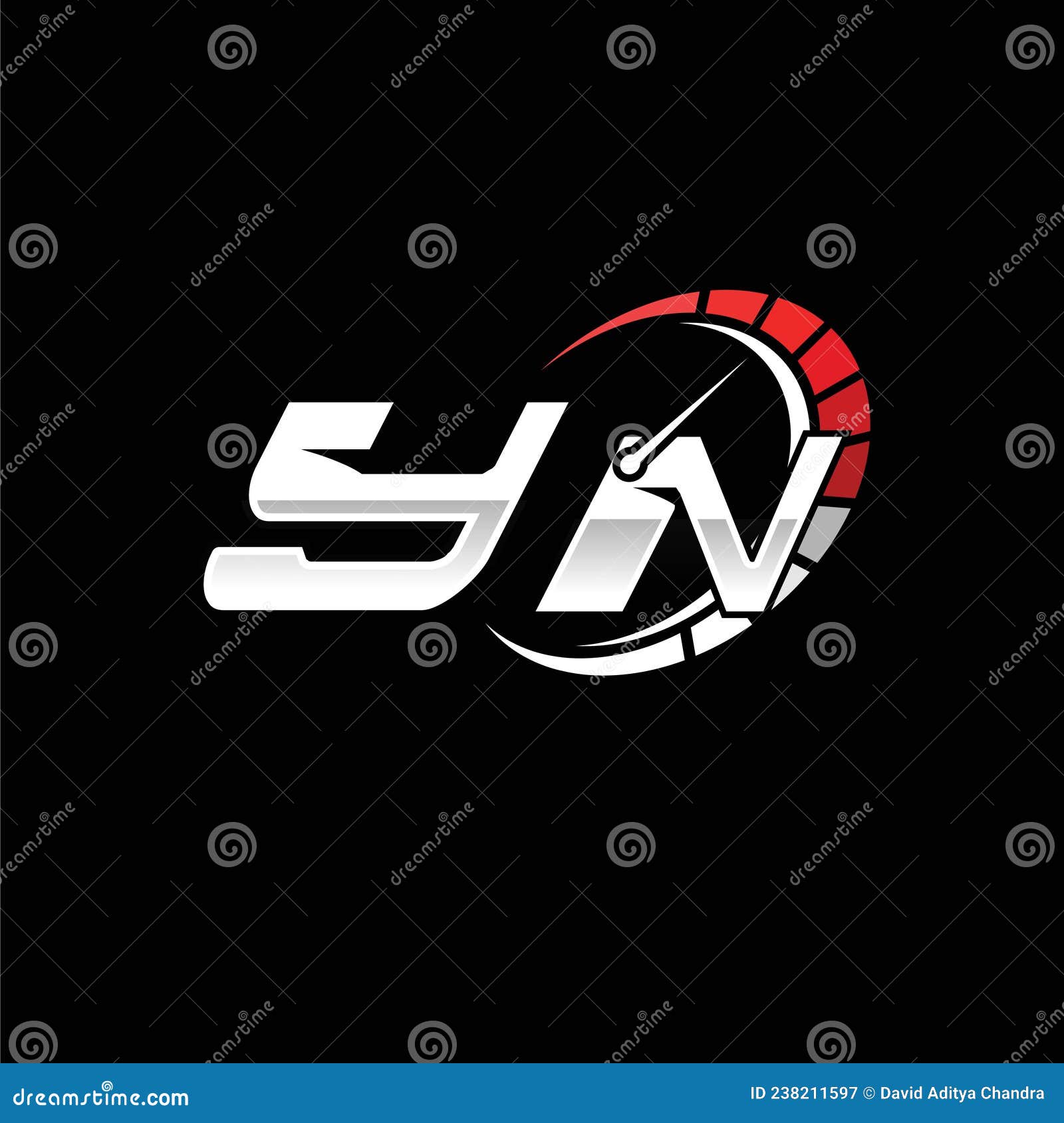 YN Logo Letter Speed Meter Racing Style Cartoon Vector | CartoonDealer ...