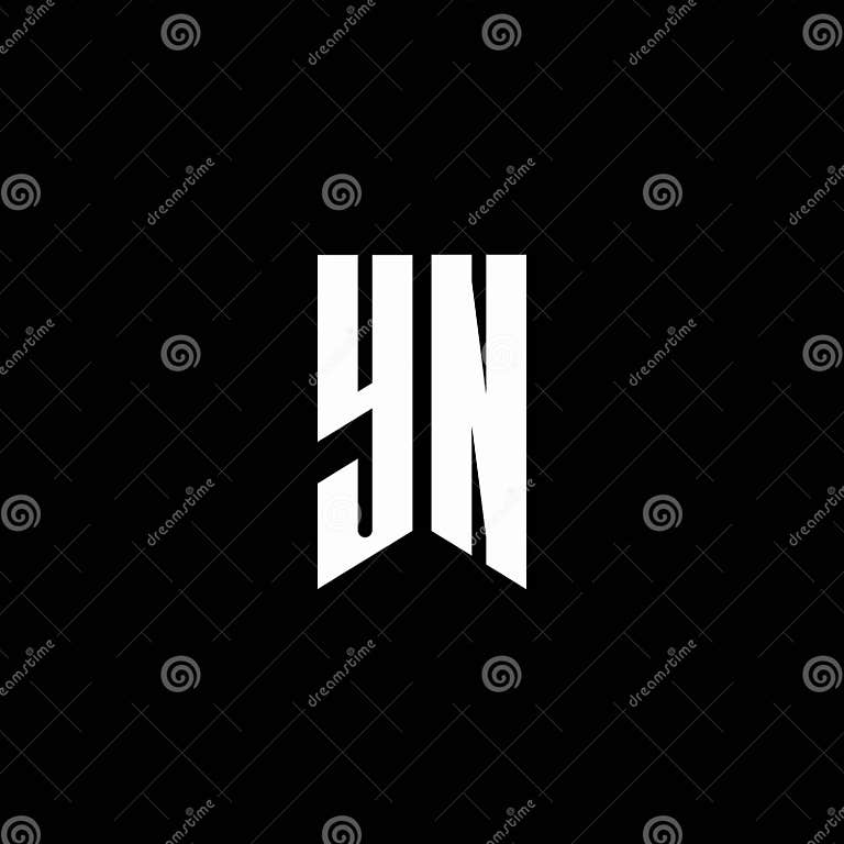 YN Logo Monogram with Emblem Style Isolated on Black Background Stock ...