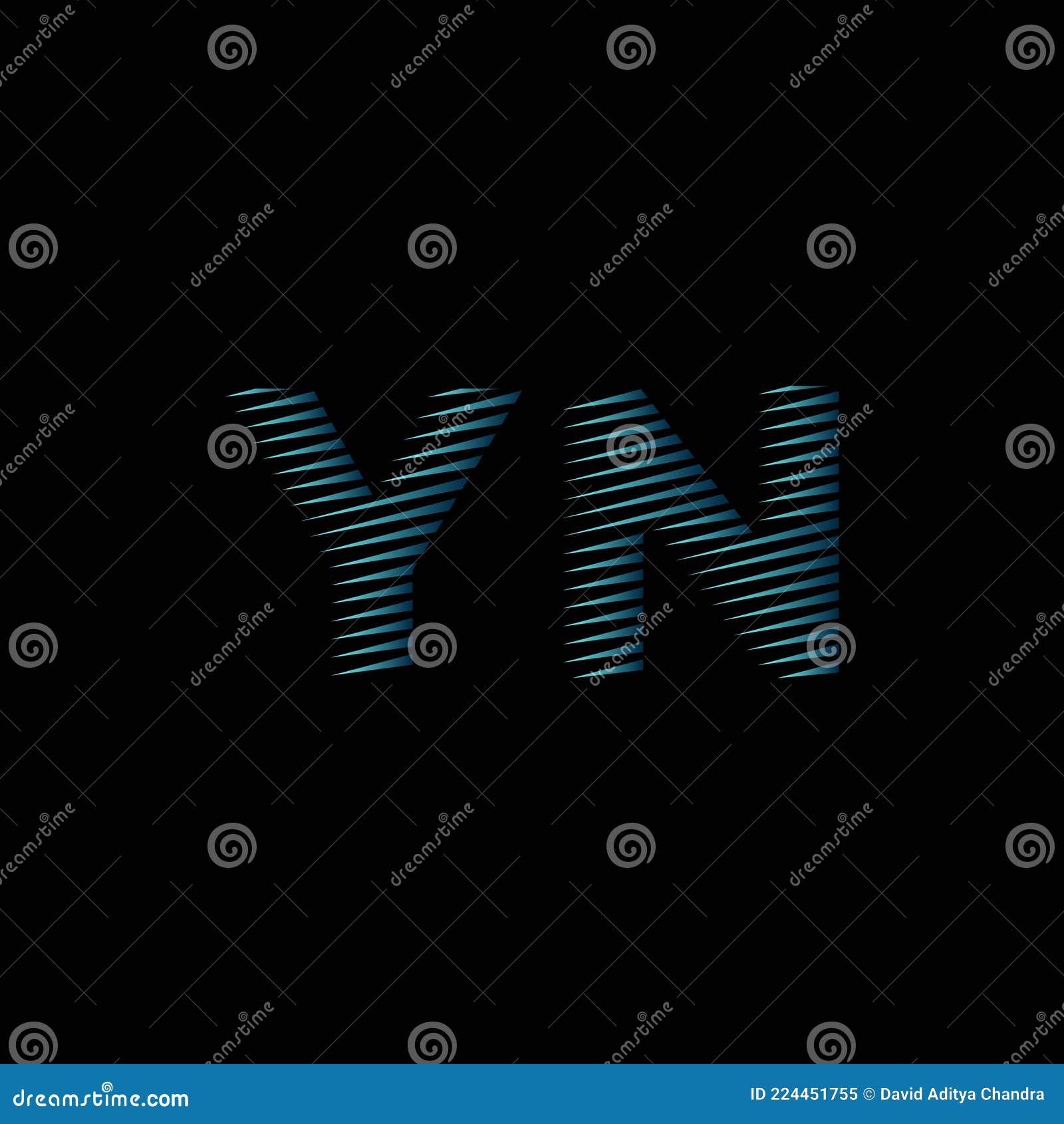 YN Monogram Lines Style Blue Light Vector Stock Vector - Illustration ...