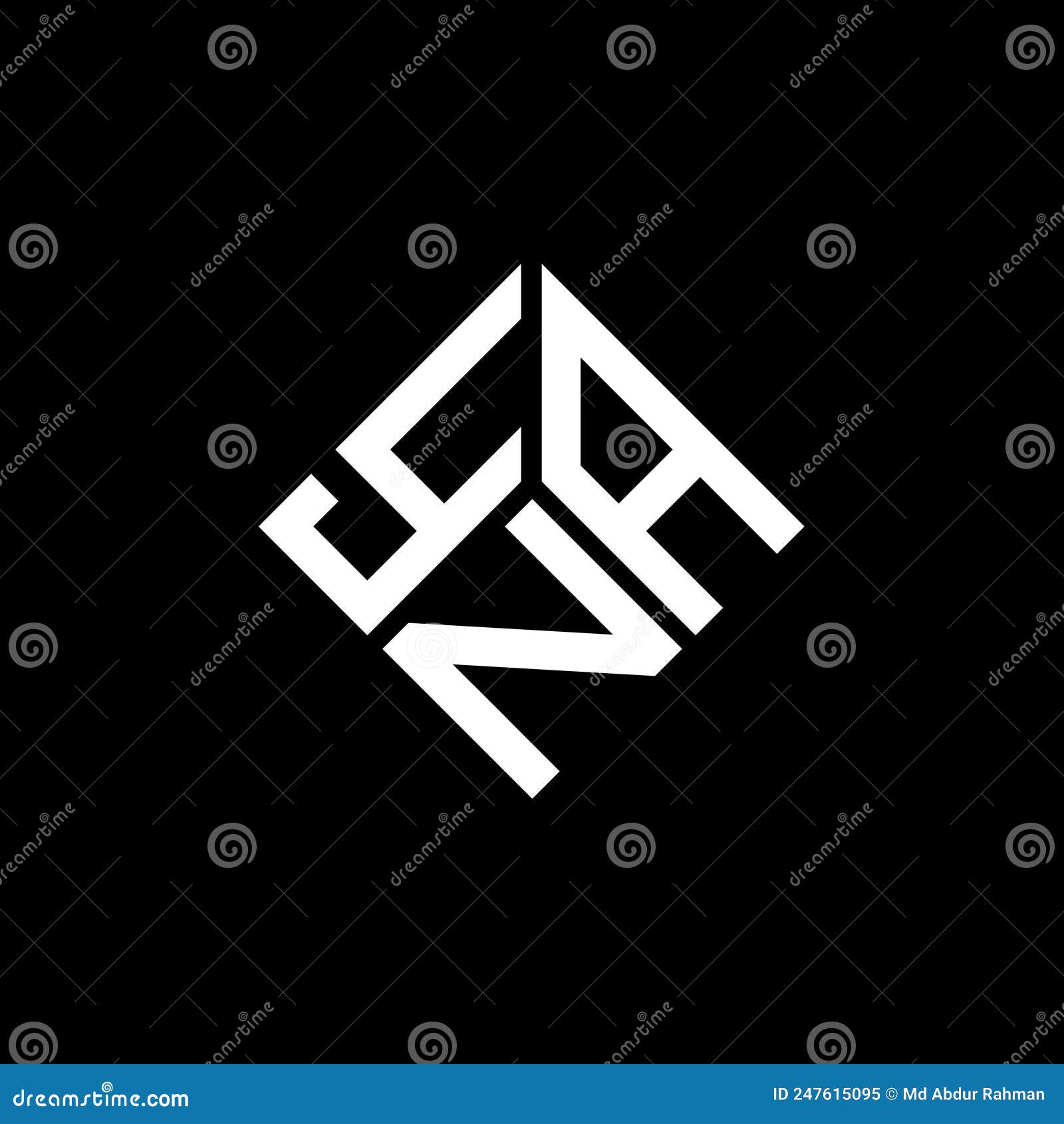 YNA Letter Logo Design on Black Background. YNA Creative Initials ...