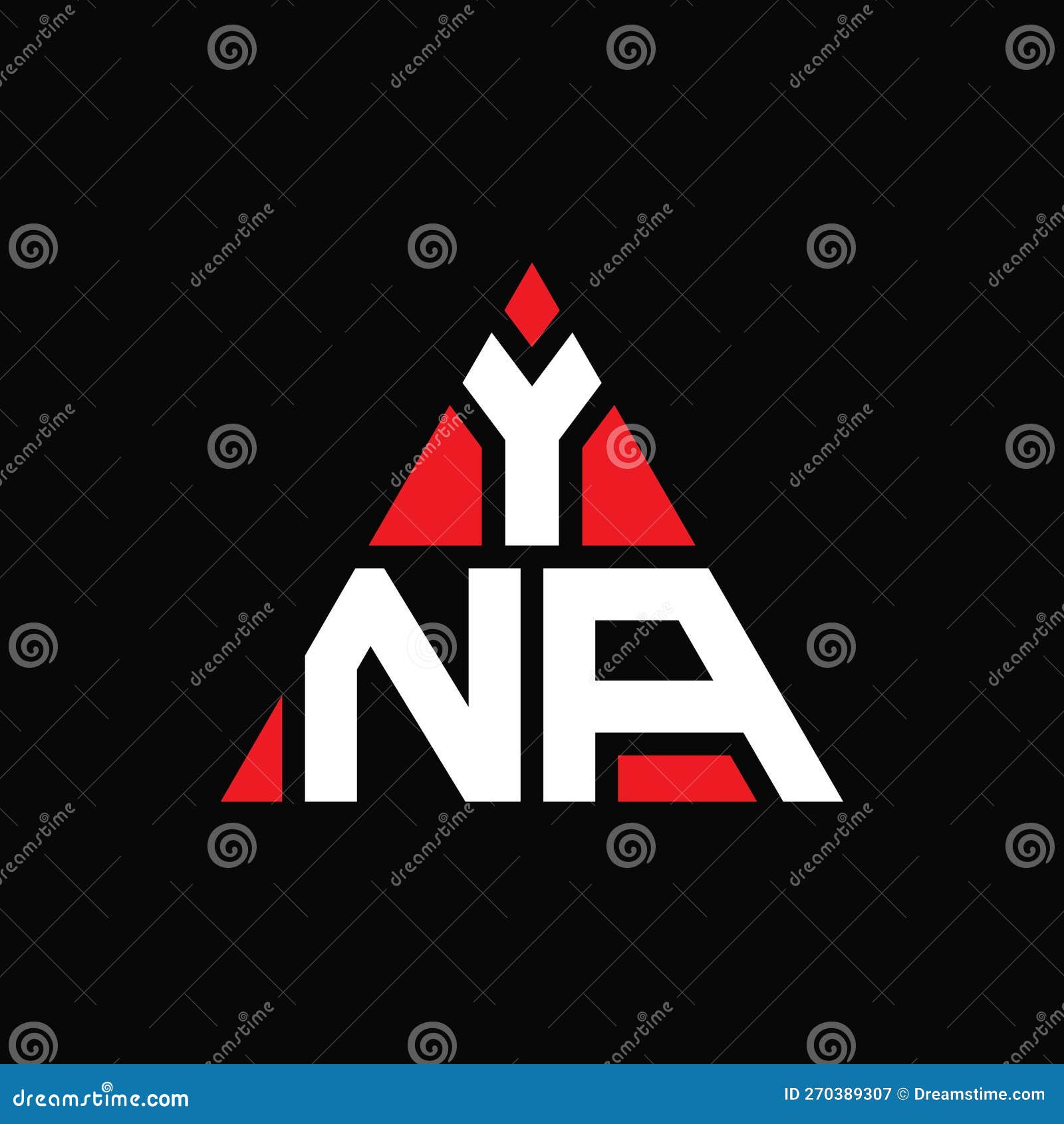YNA Triangle Letter Logo Design with Triangle Shape. YNA Triangle Logo ...