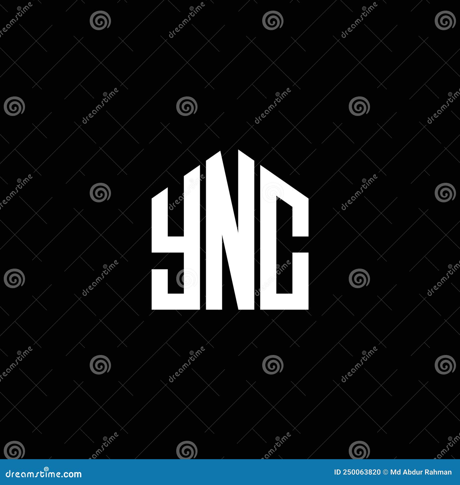 YNC Letter Logo Design on BLACK Background. YNC Creative Initials ...