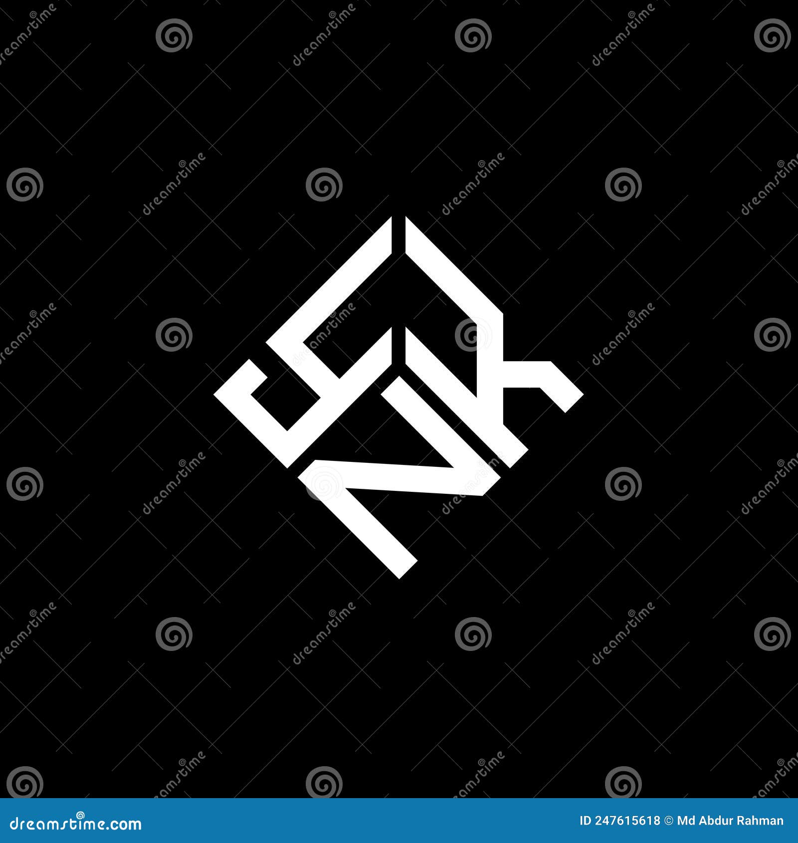 YNK Letter Logo Design on Black Background. YNK Creative Initials ...